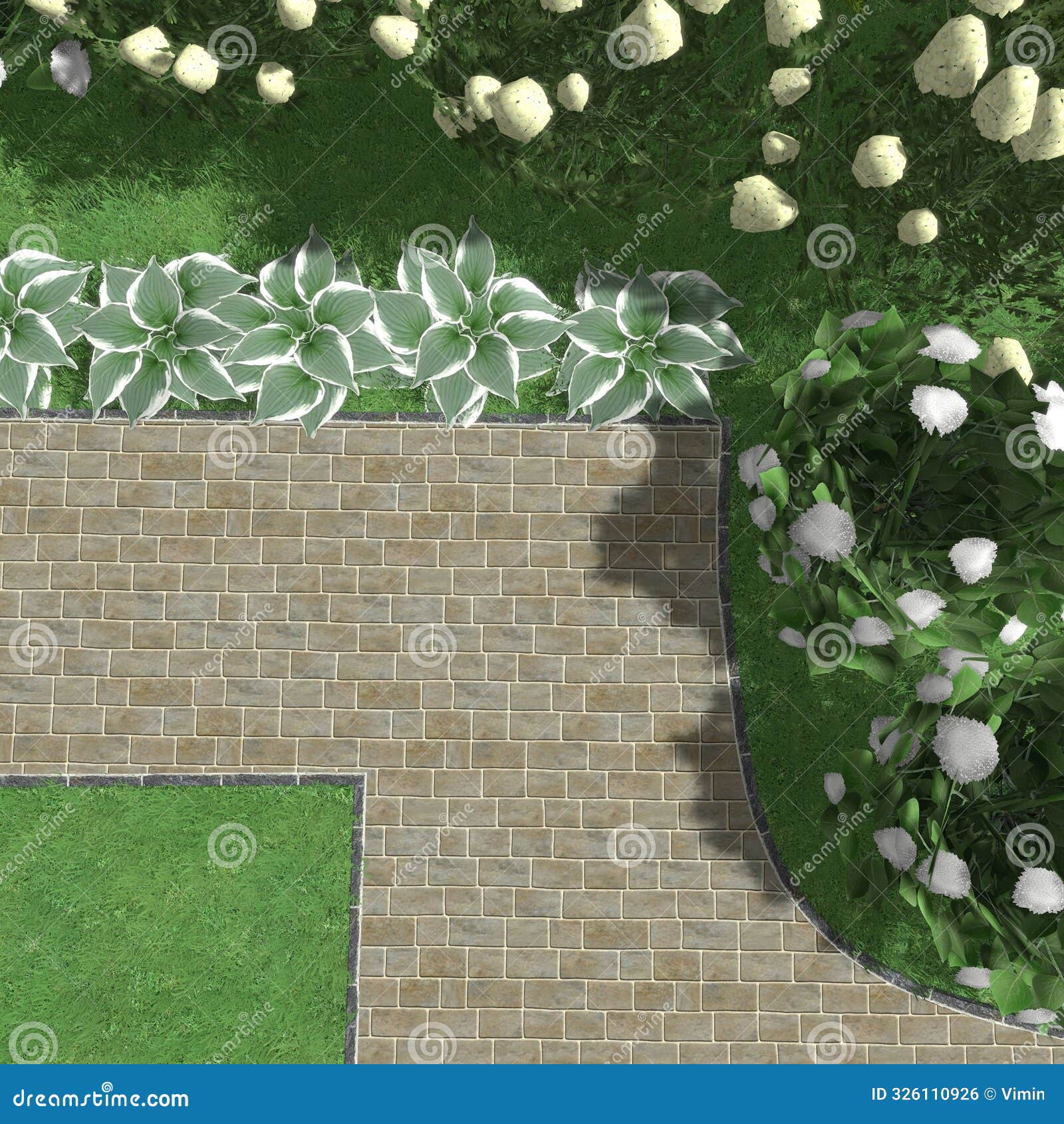 3d Image of Landscape Design of a Park Area. Landscape Planning of the ...