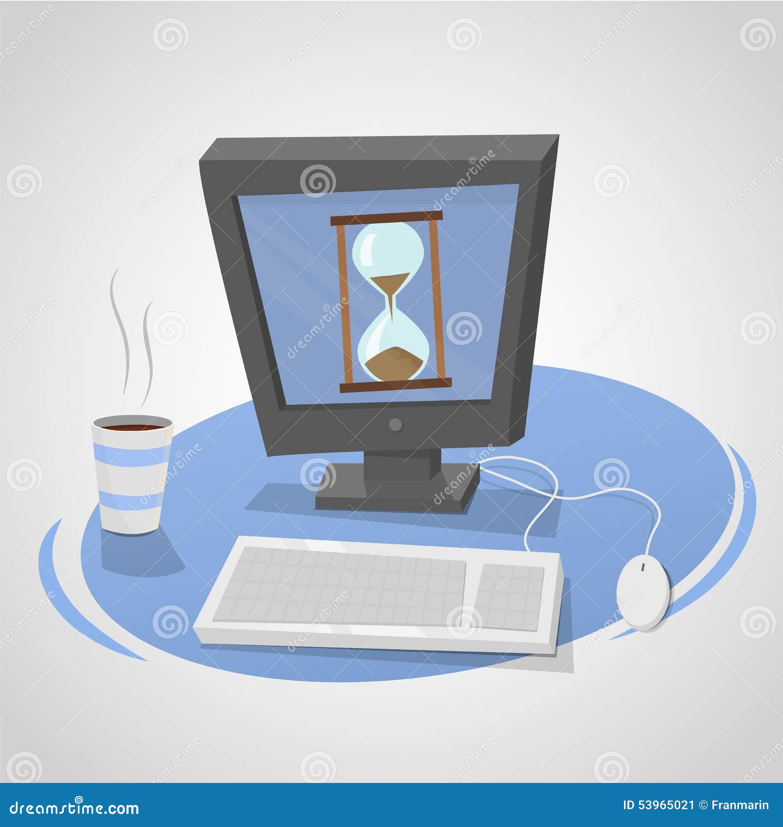 Computer waiting time stock vector. Illustration of white - 53965021