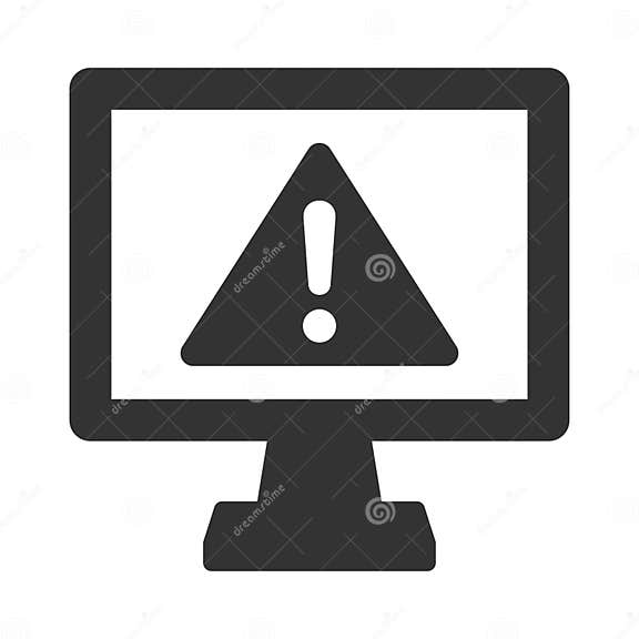 Computer warning Icon stock vector. Illustration of attention - 315874754