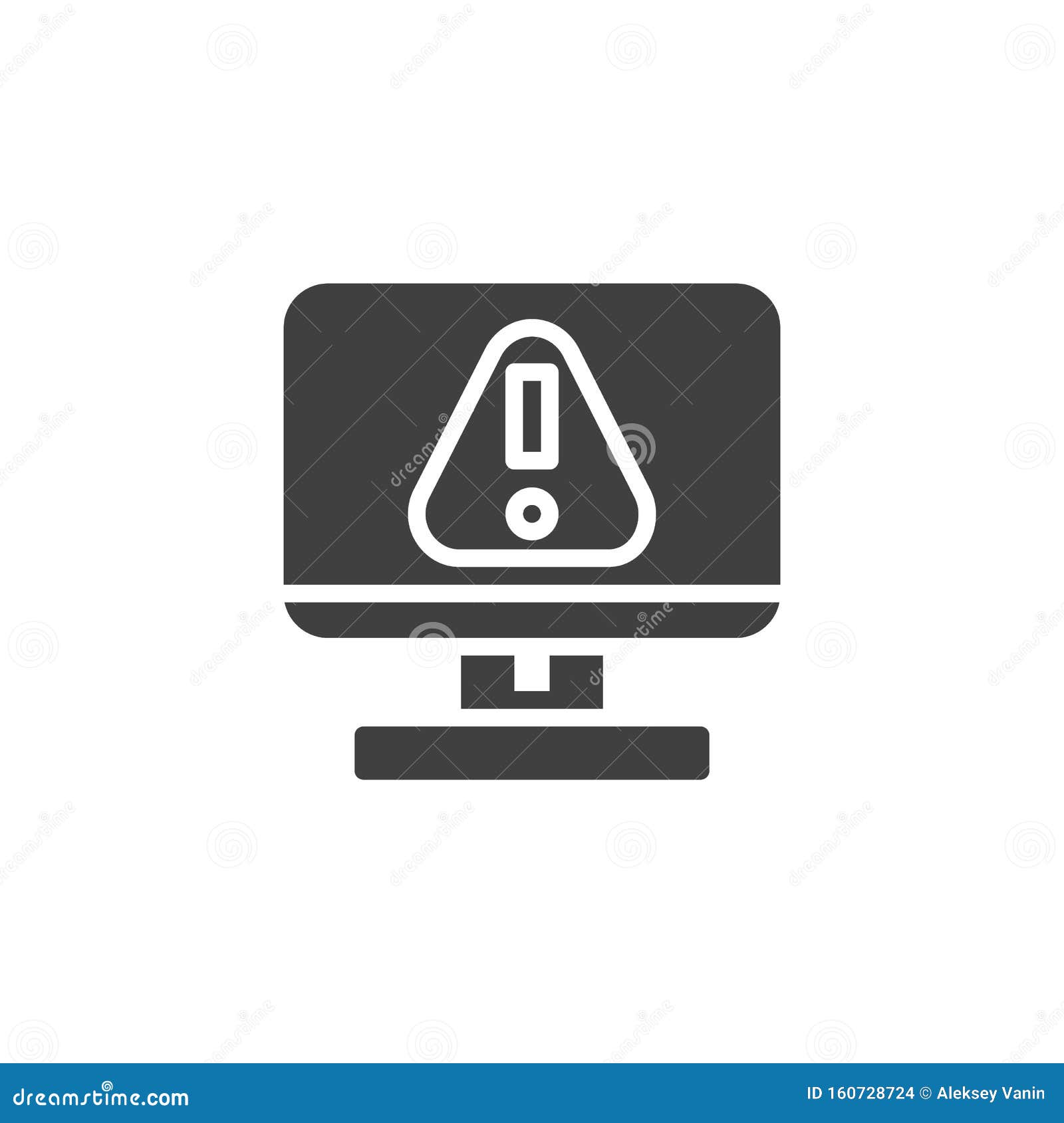 Computer Warning Notice Vector Icon Stock Vector - Illustration of ...