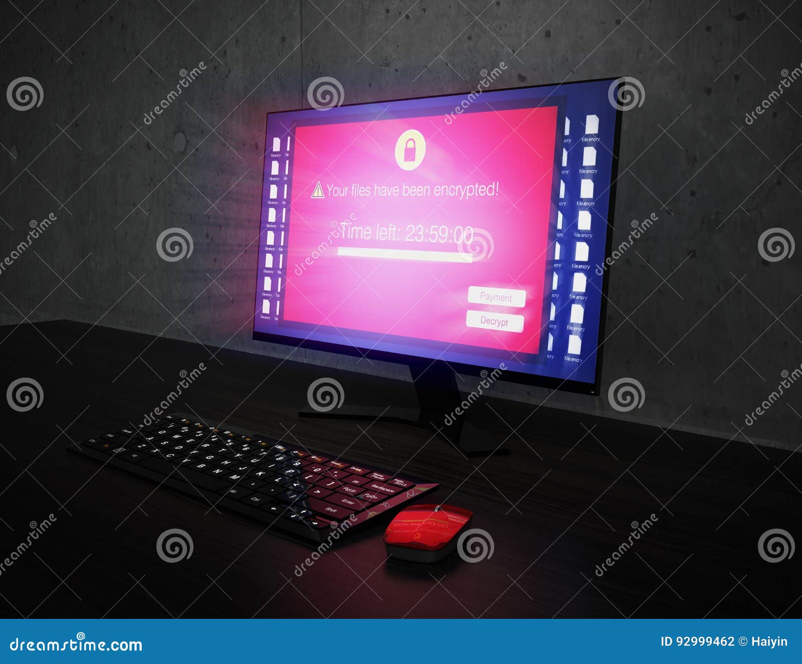 Computer Was Attacked by Ransomware Stock Illustration - Illustration ...