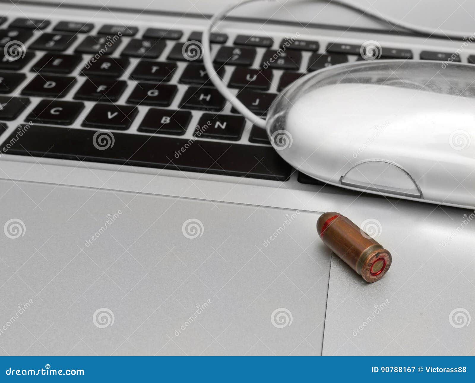 Computer and Weapon stock image. Image of computer, bullet - 90788167
