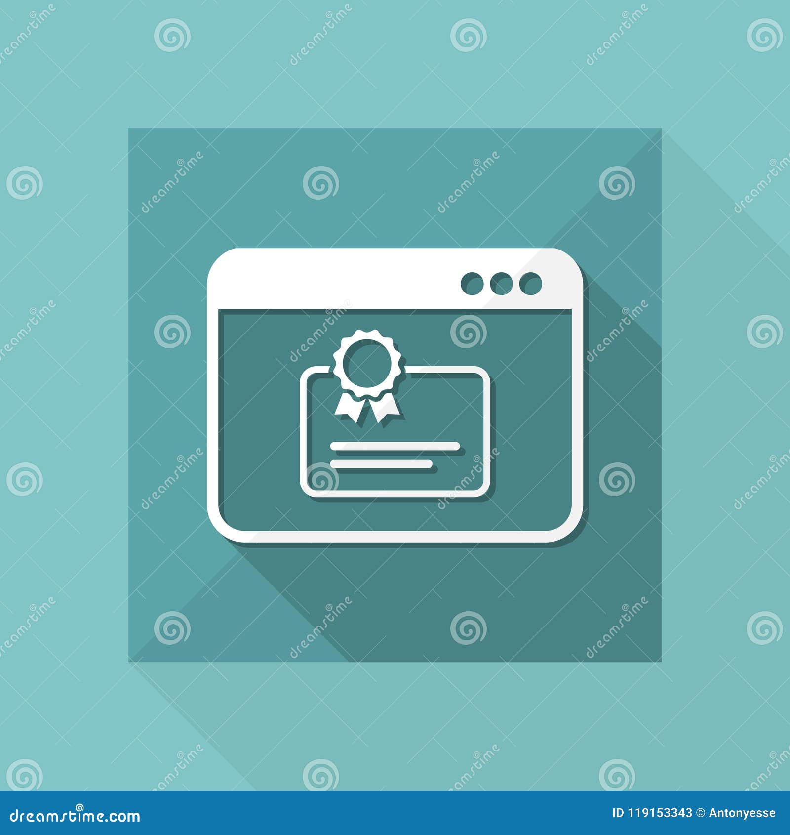 Computer Web Certificate - Vector Flat Icon Stock Vector - Illustration ...