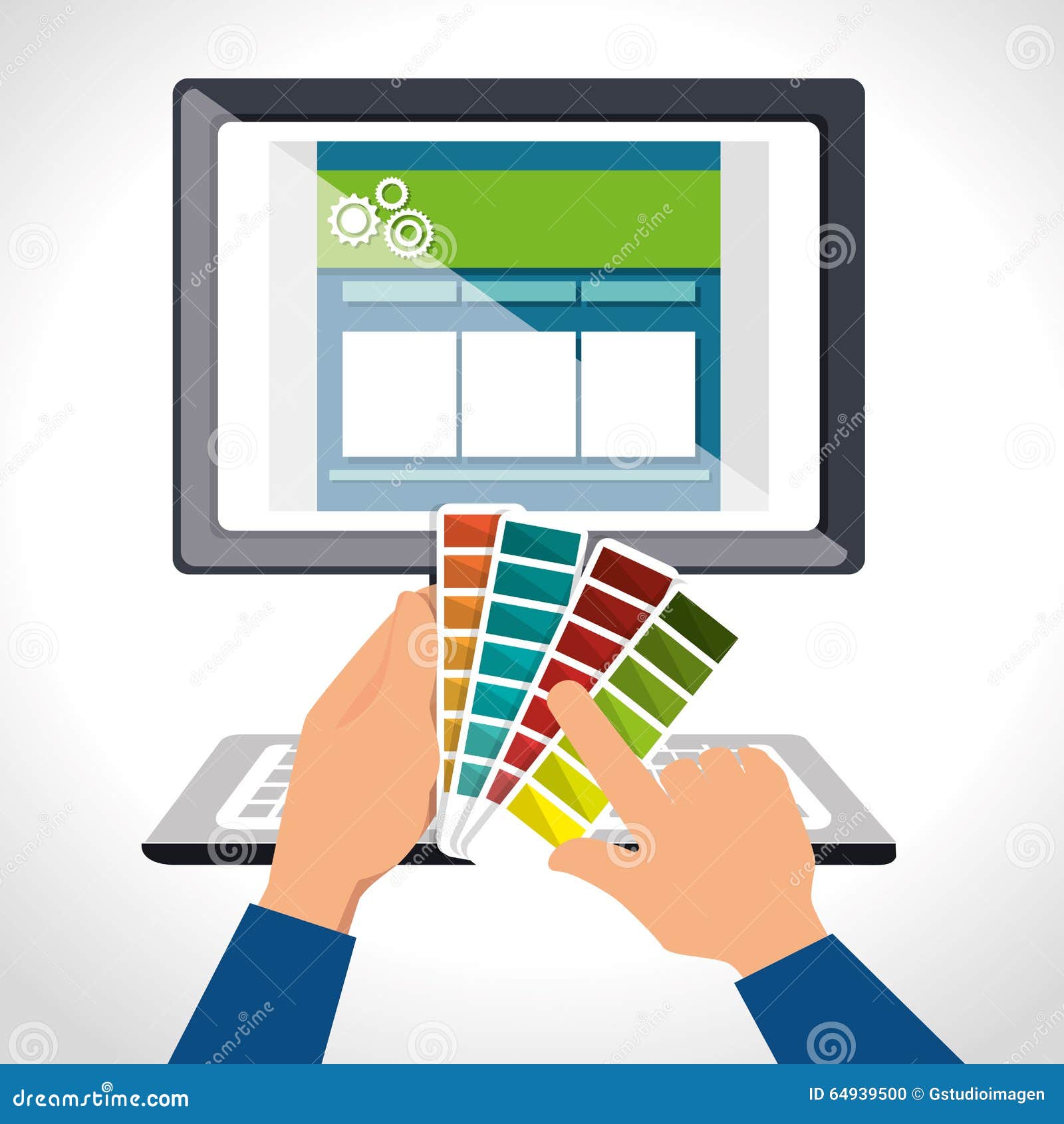 Computer web design stock illustration. Illustration of designer - 64939500