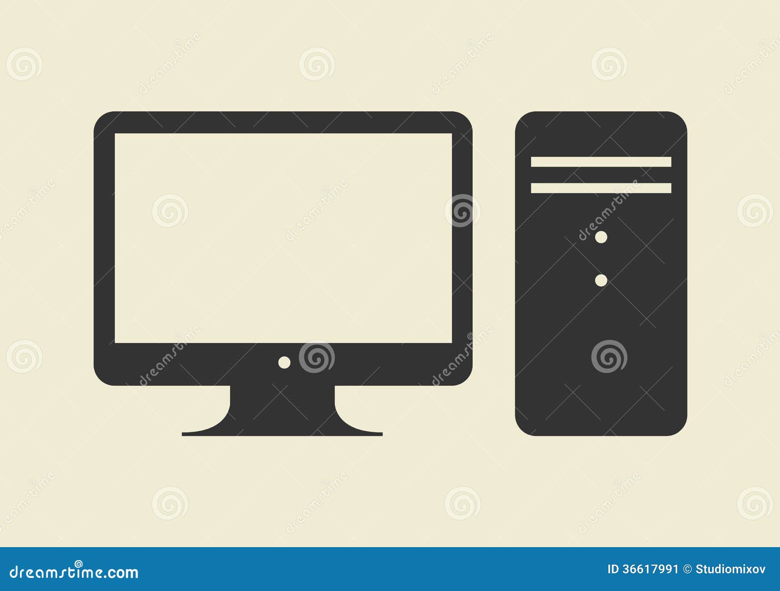 Computer Web Icon, Flat Design Stock Vector - Illustration of front ...