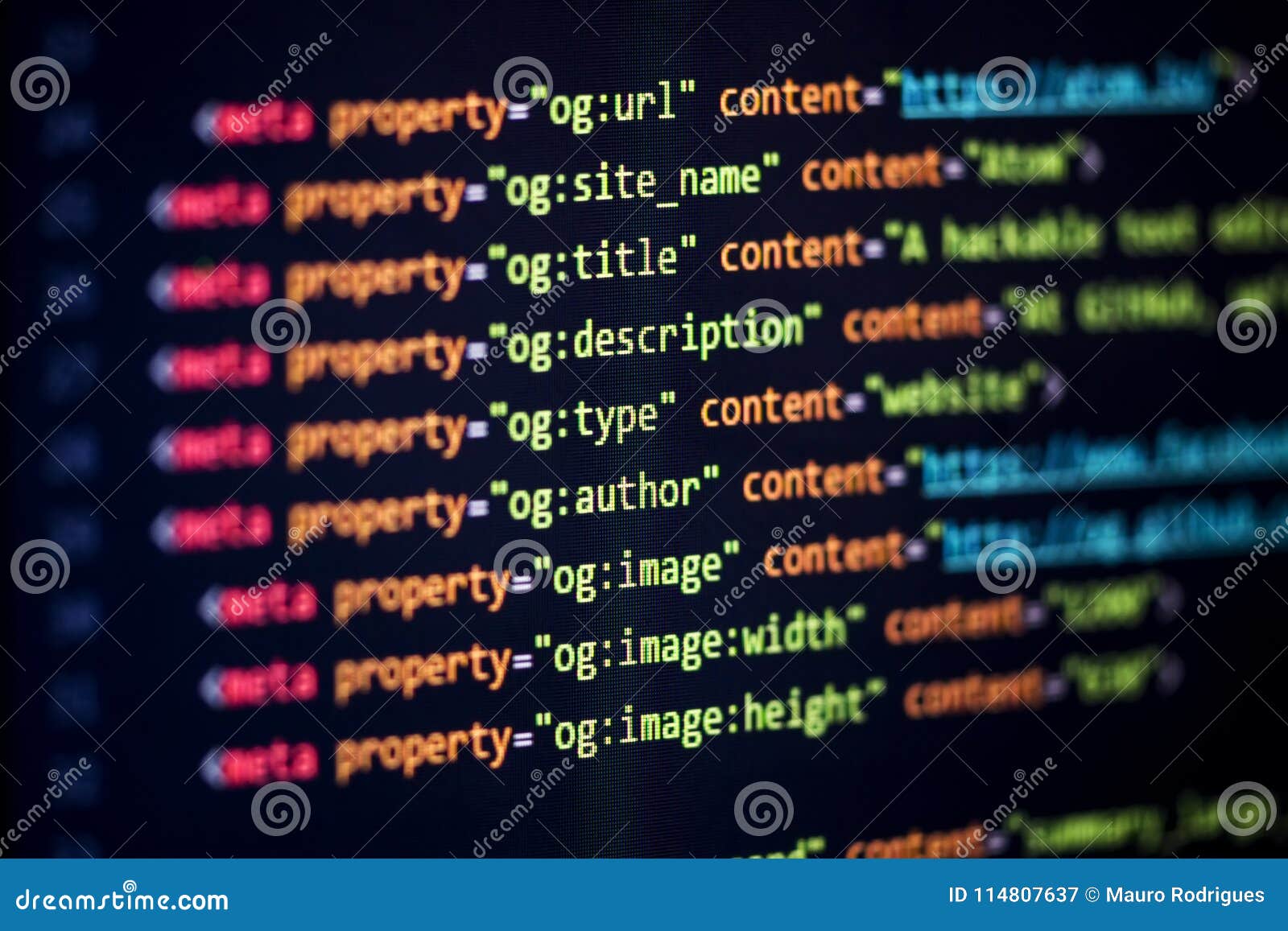 Computer wed page code stock image. Image of software - 114807637