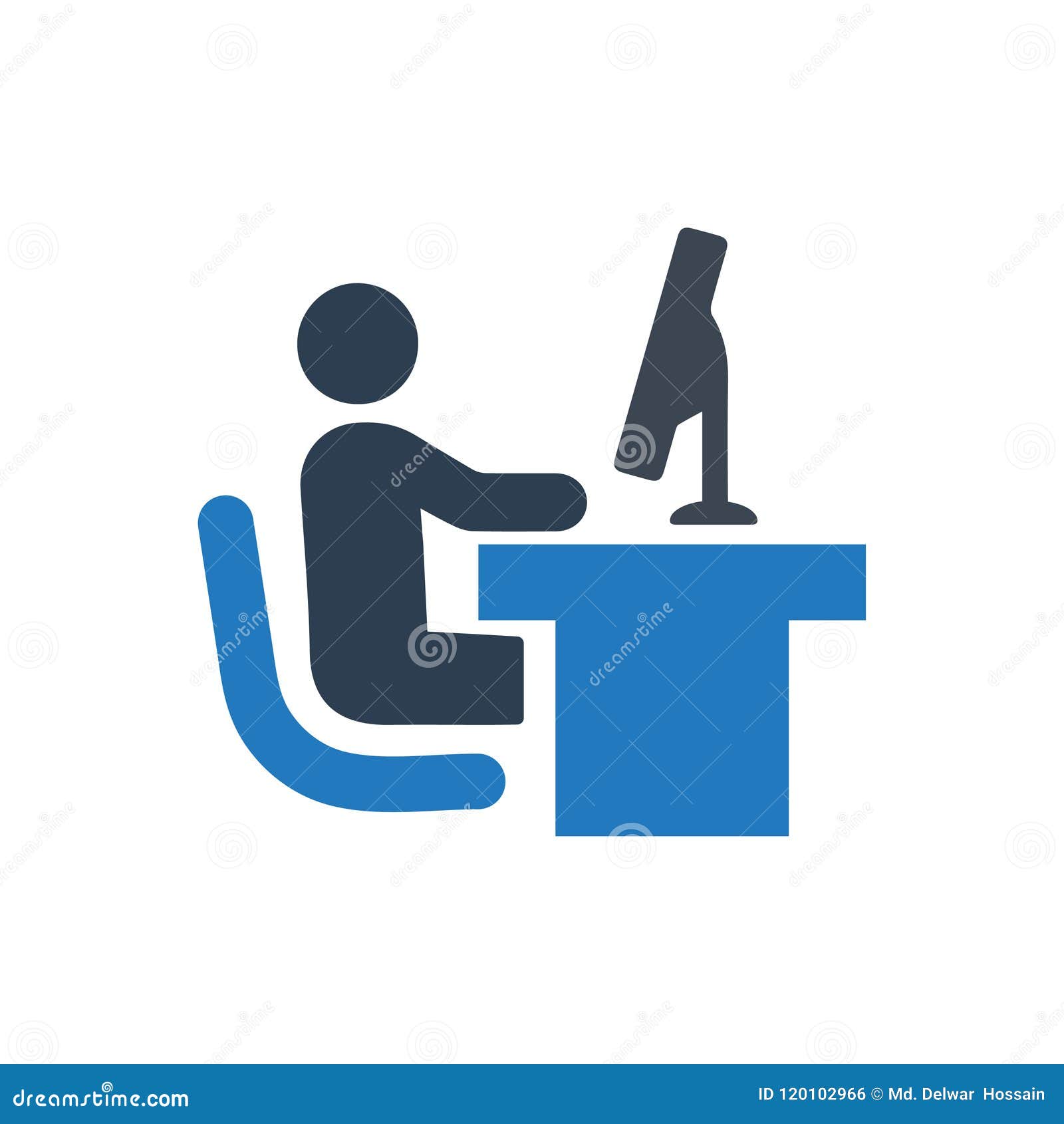Computer Werkend Pictogram vector illustratie. Illustration of ...
