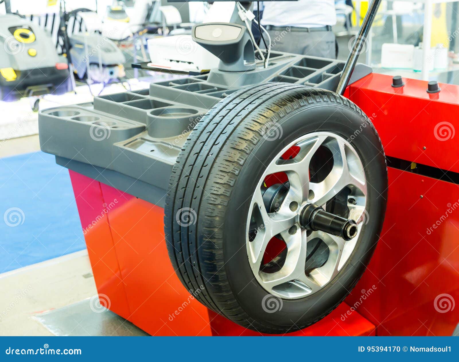 Computer Wheel Balancing on Special Machine Stock Photo - Image of ...
