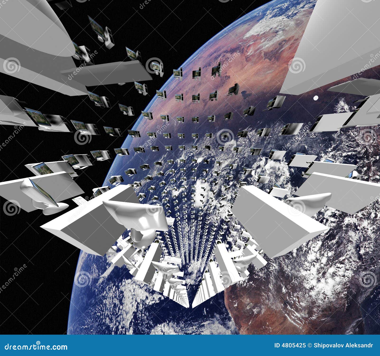 Computer Whirlwind On A Black Background. Picture Image: 4805425