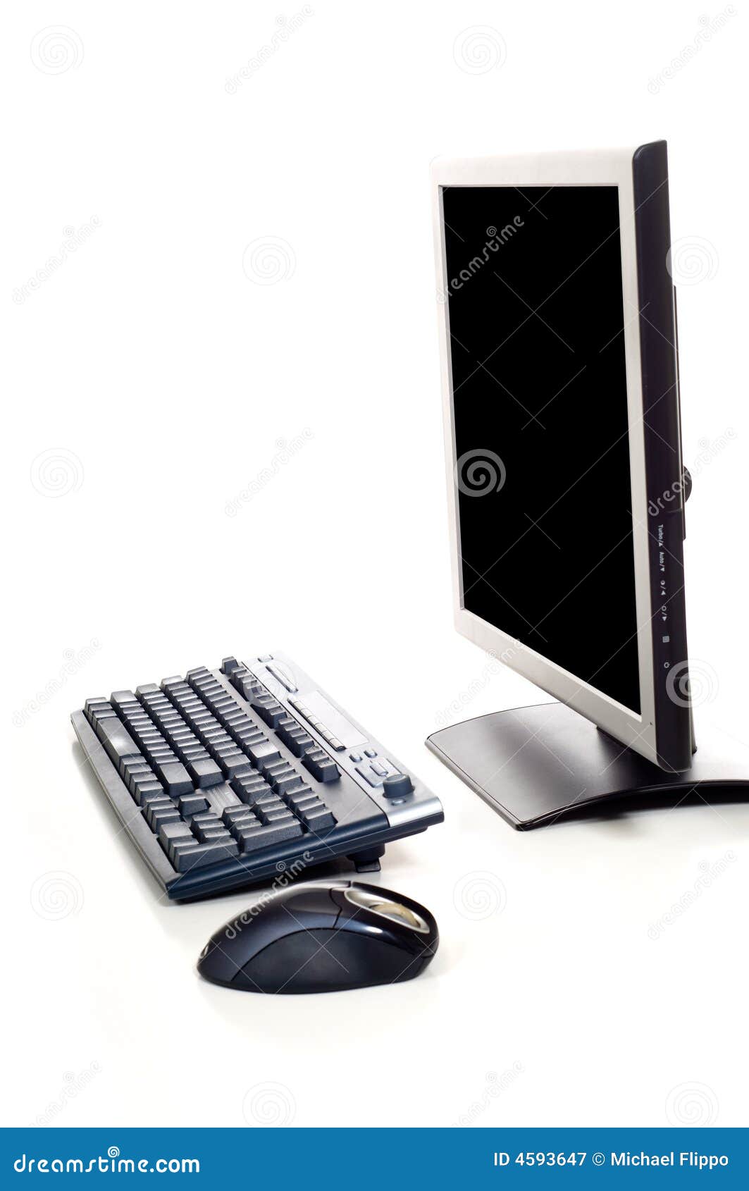 Computer on White Background Stock Image - Image of personal, supplies ...