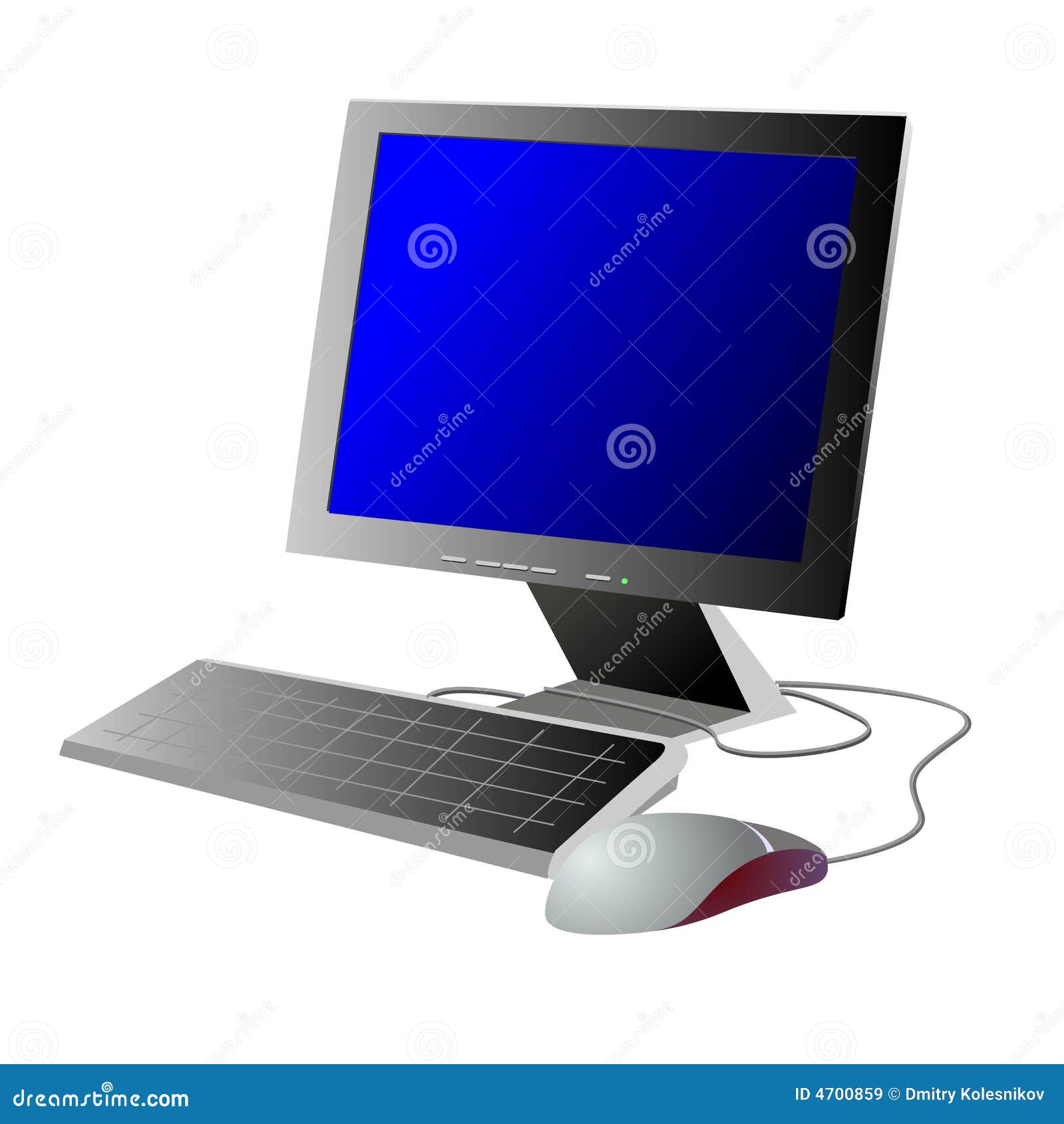 Computer on a White Background Stock Illustration - Illustration of ...