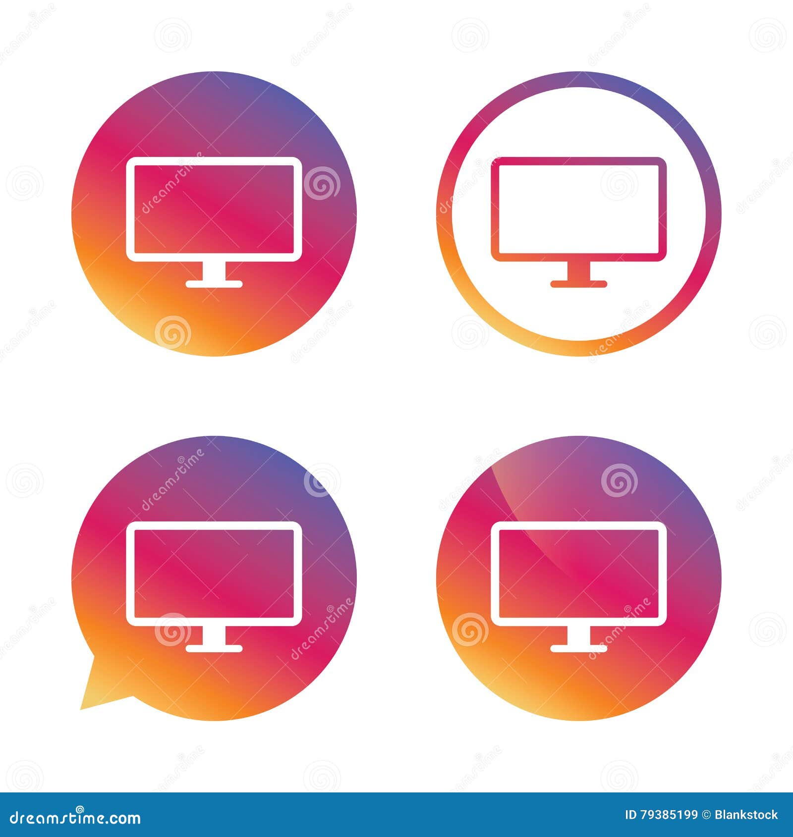 Computer Widescreen Monitor Sign Icon. Stock Vector - Illustration of ...