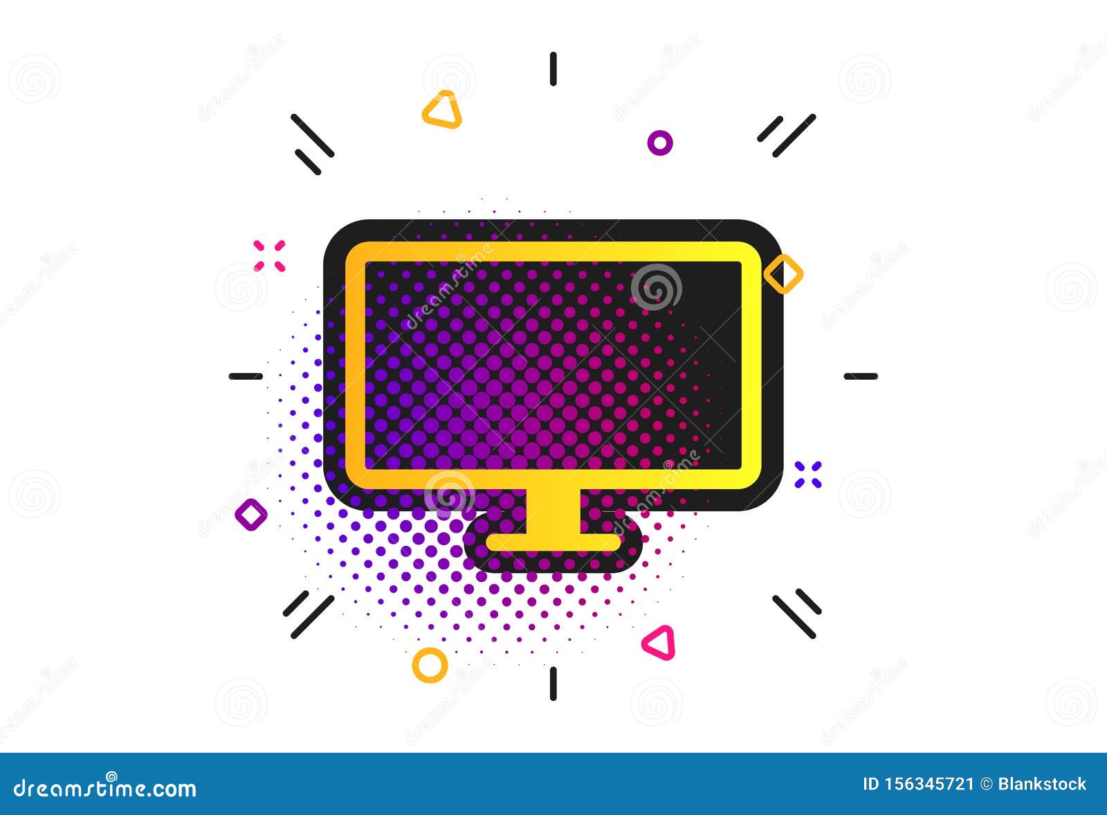 Computer Widescreen Monitor Sign Icon. Vector Stock Vector ...
