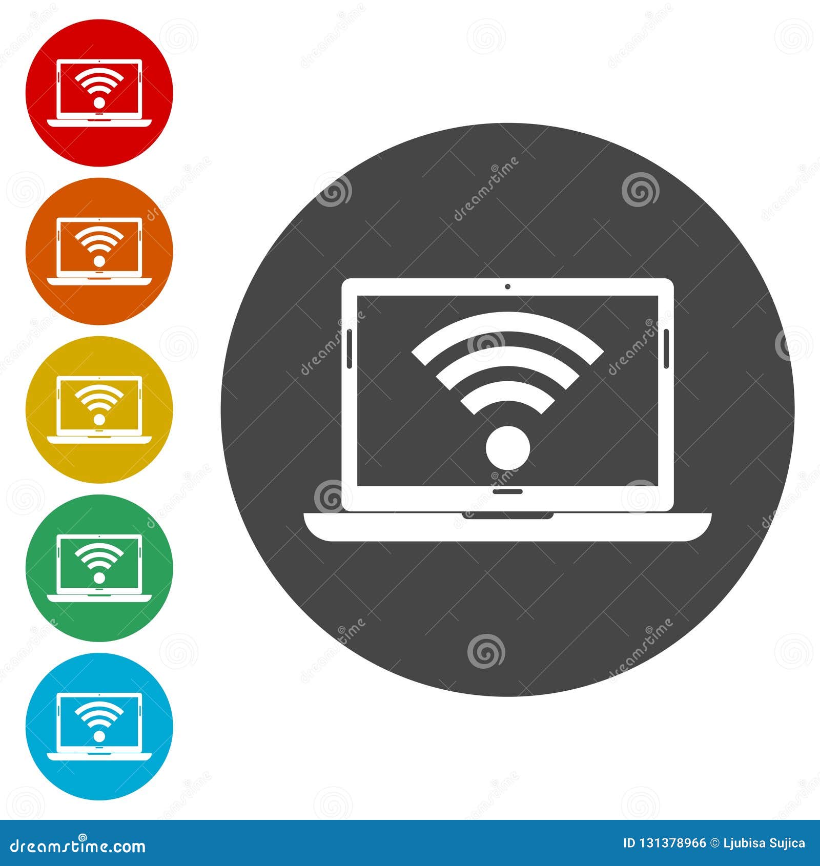 Computer with Wifi Icon. Notebook or Laptop Pc Symbol Stock ...