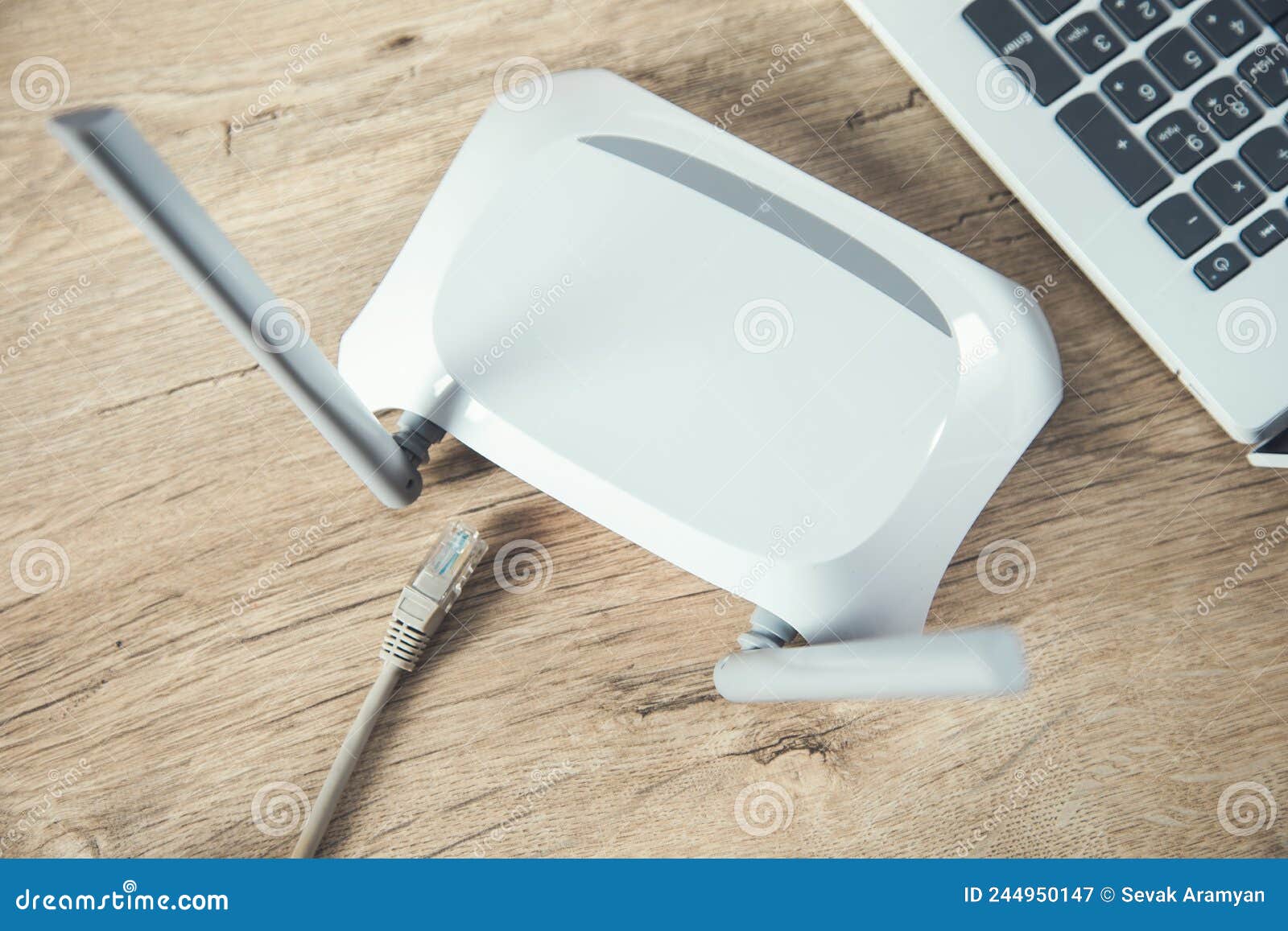 Computer and Wifi router stock image. Image of connect - 244950147