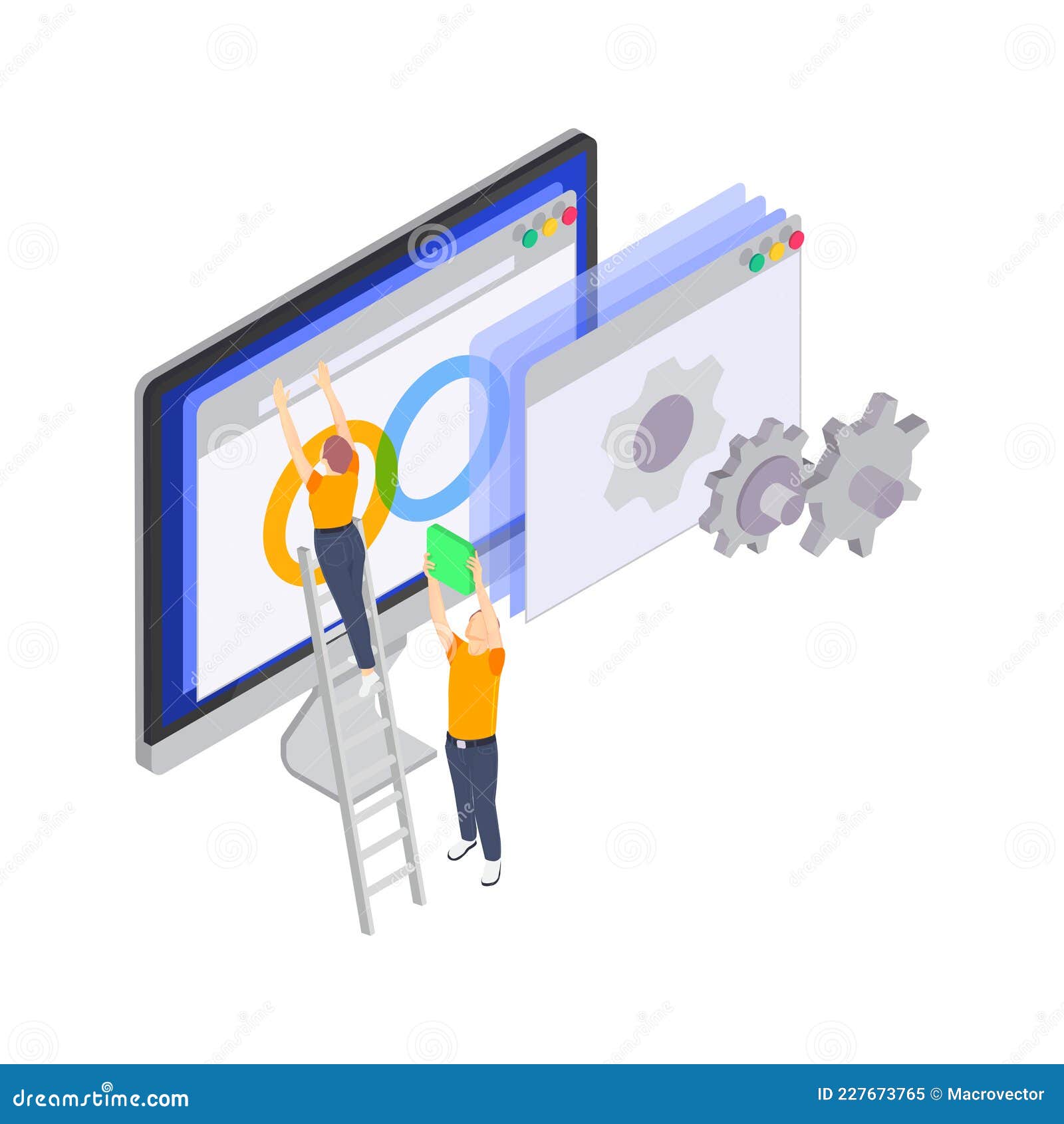 Computer Window Coding Composition Stock Vector - Illustration of ...
