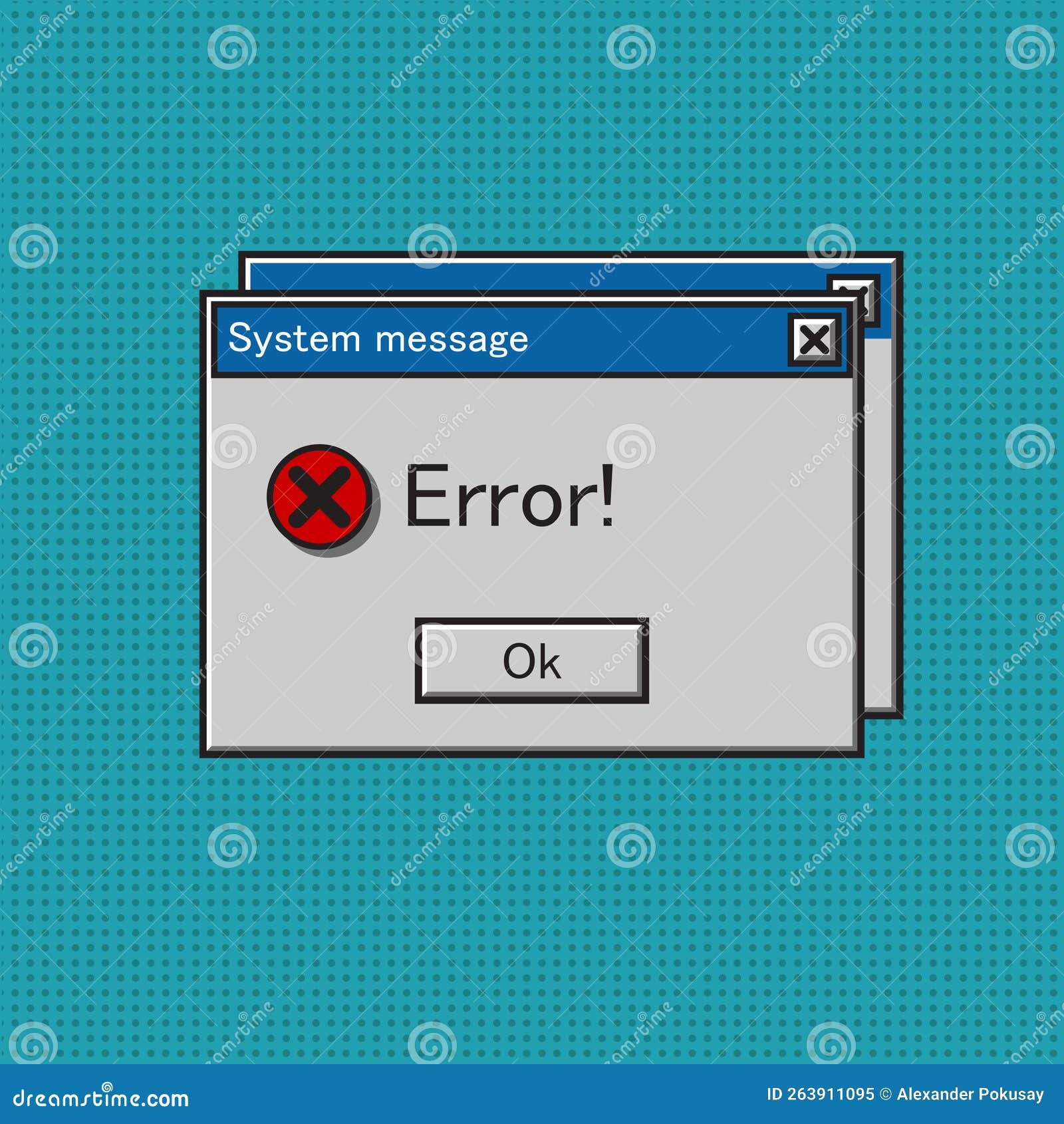 Computer Window with Error Message Pop Art Vector Stock Vector ...