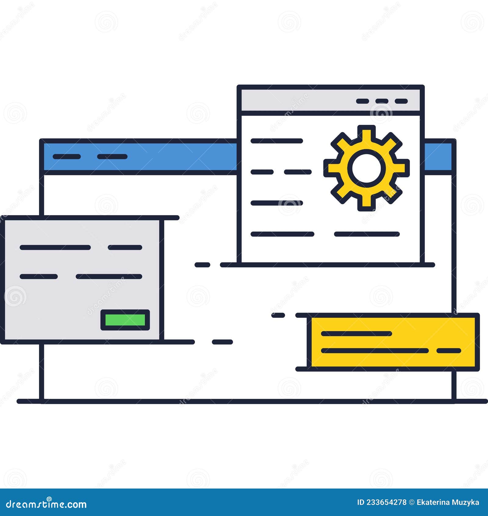 Computer Window Interface Vector Web Browser Icon Stock Vector ...