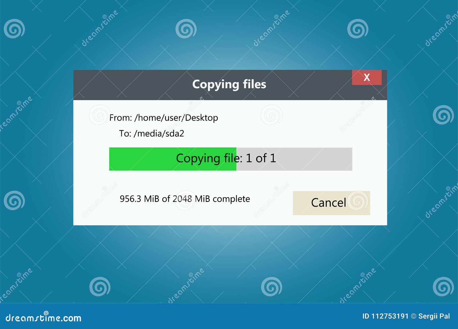 Progress Bar of File Copying Stock Vector - Illustration of message ...