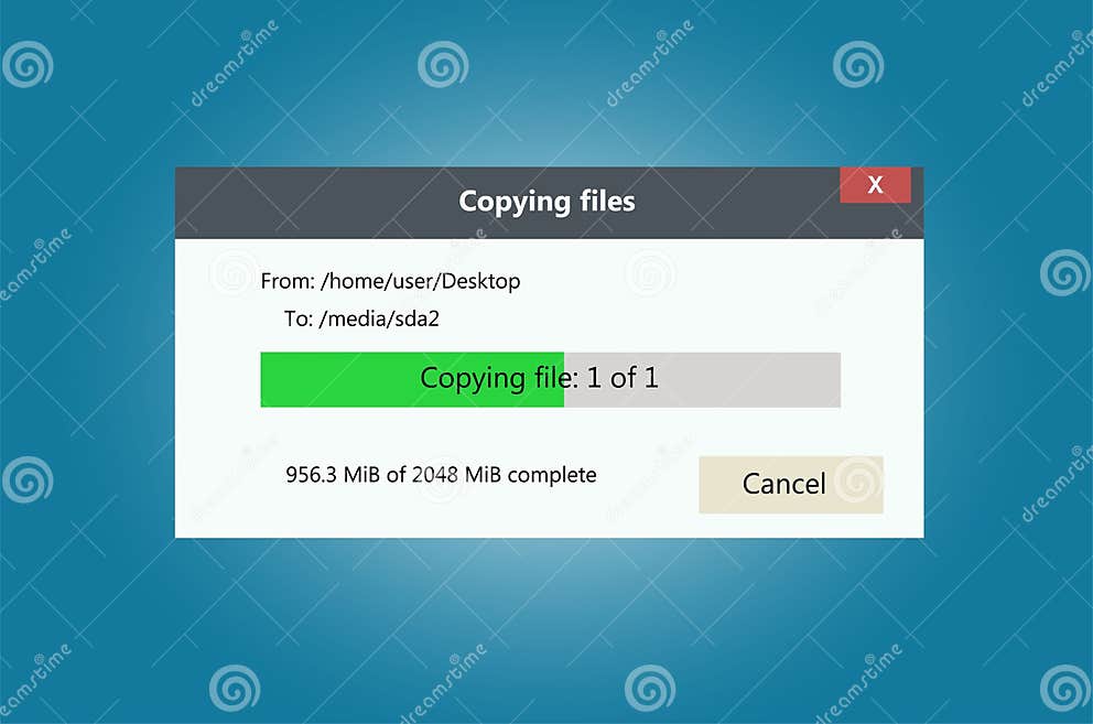 Progress Bar of File Copying Stock Vector - Illustration of message ...