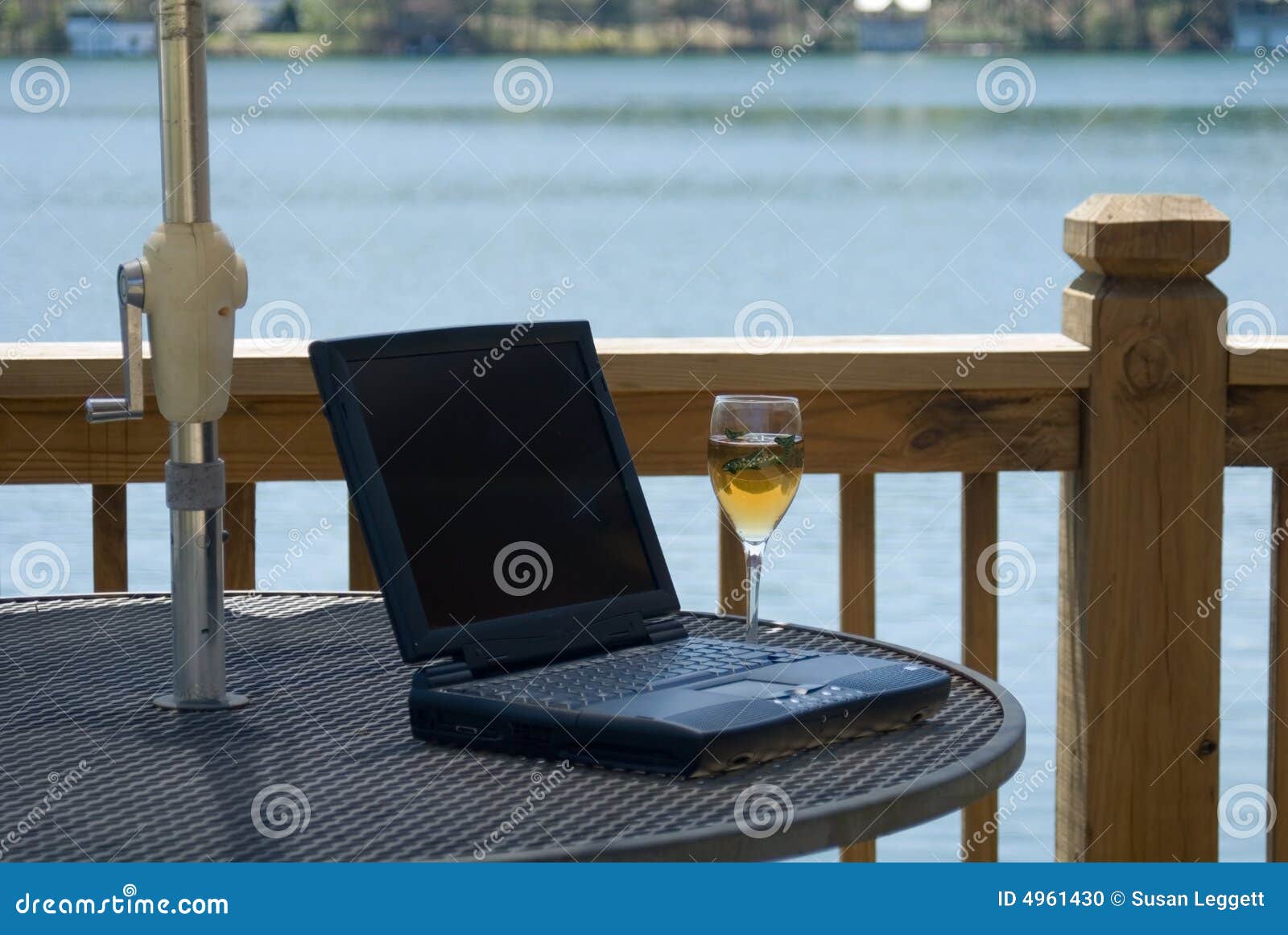 Computer and wine stock photo. Image of vacation, shade - 4961430