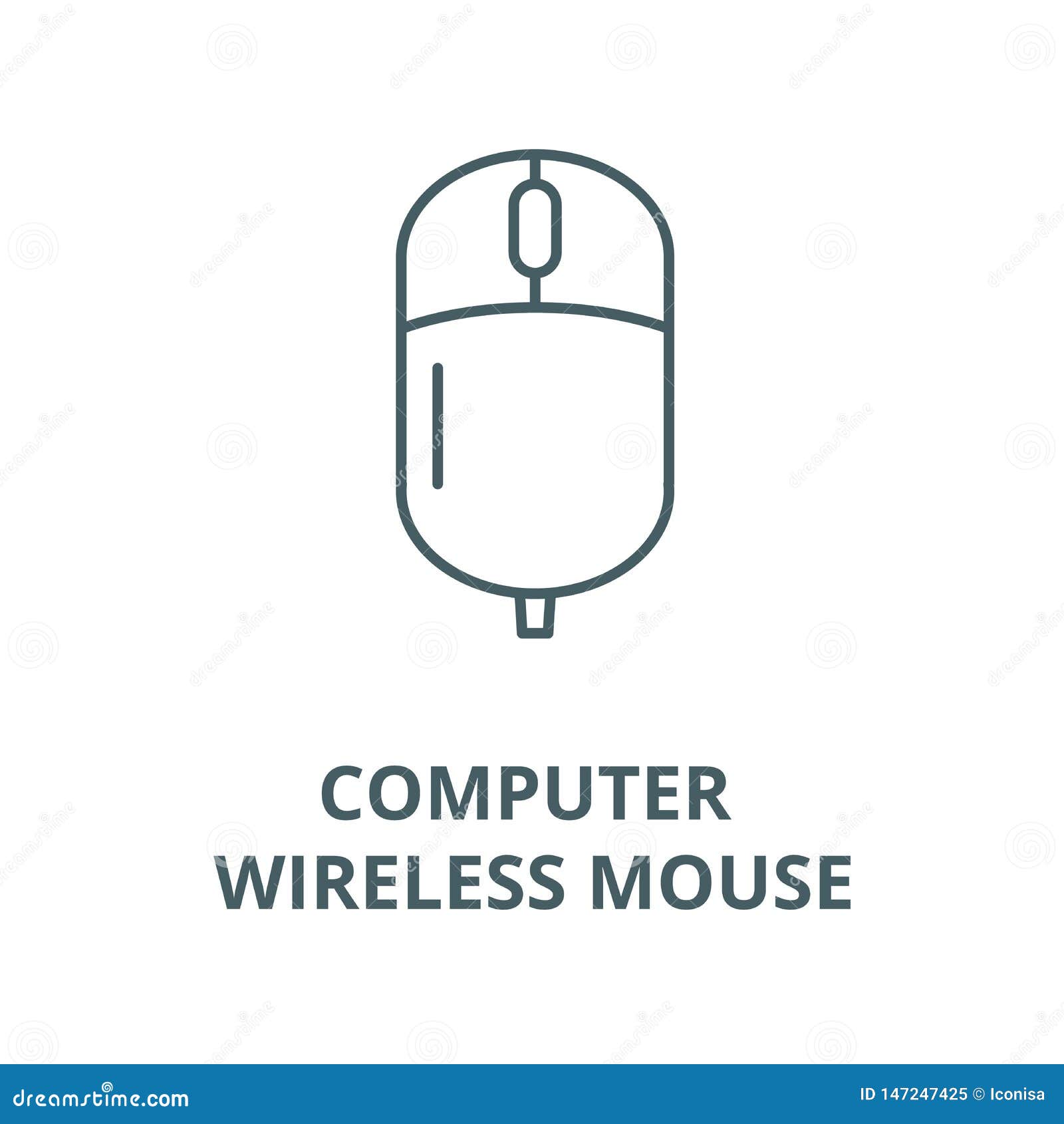 Computer Wireless Mouse Vector Line Icon, Linear Concept, Outline Sign ...