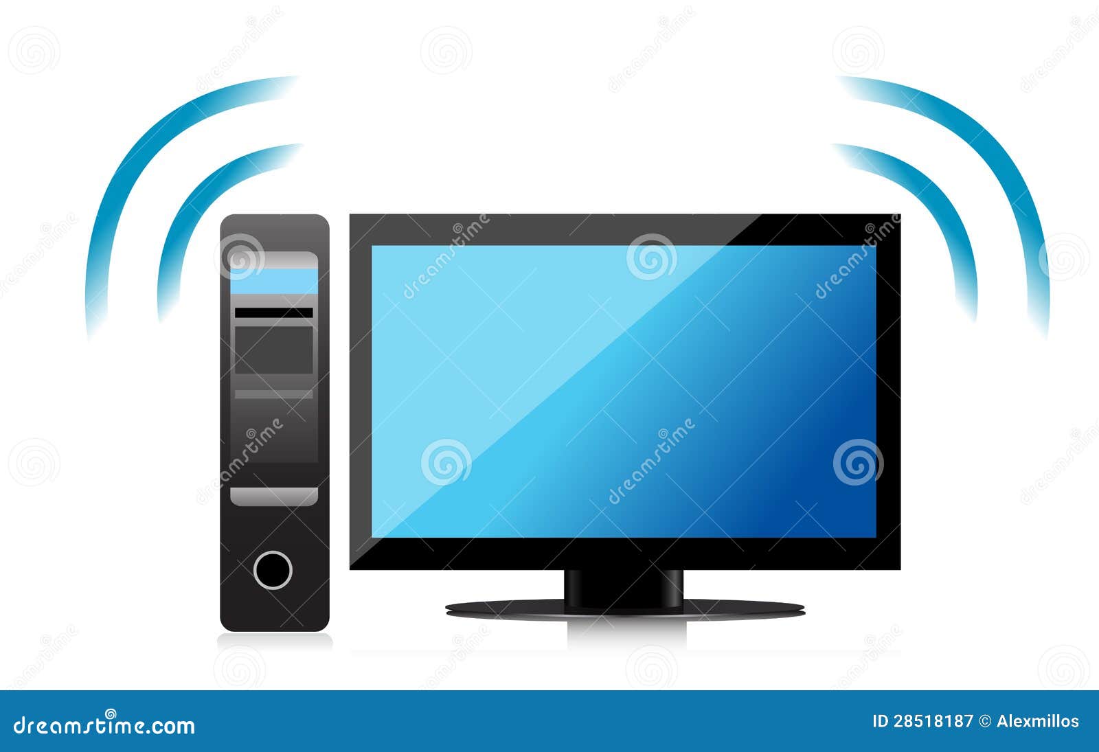 Computer Wireless Network stock illustration. Illustration of button ...