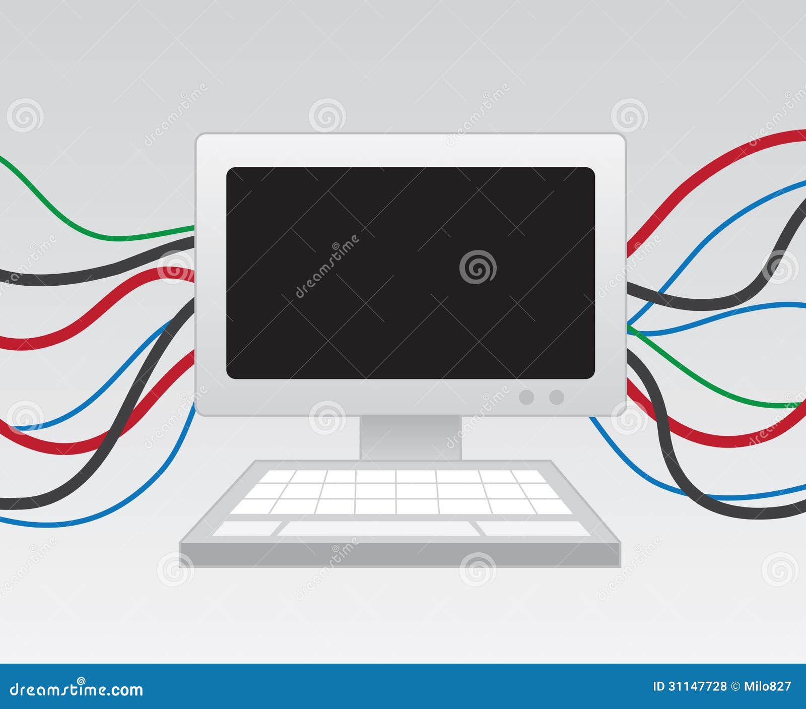 Computer Wires stock vector. Illustration of blue, tangled - 31147728