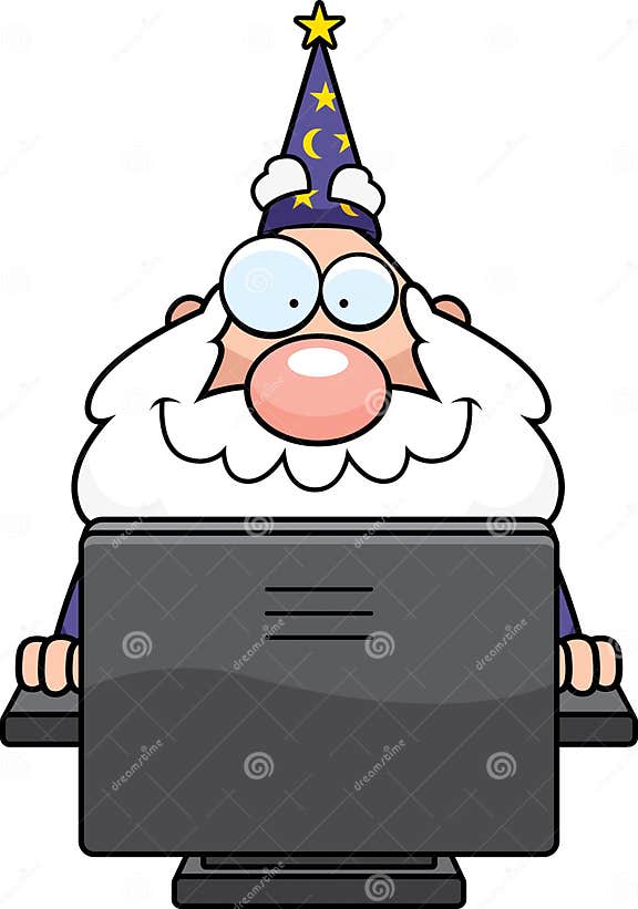 Computer Wizard stock vector. Illustration of working - 14617538