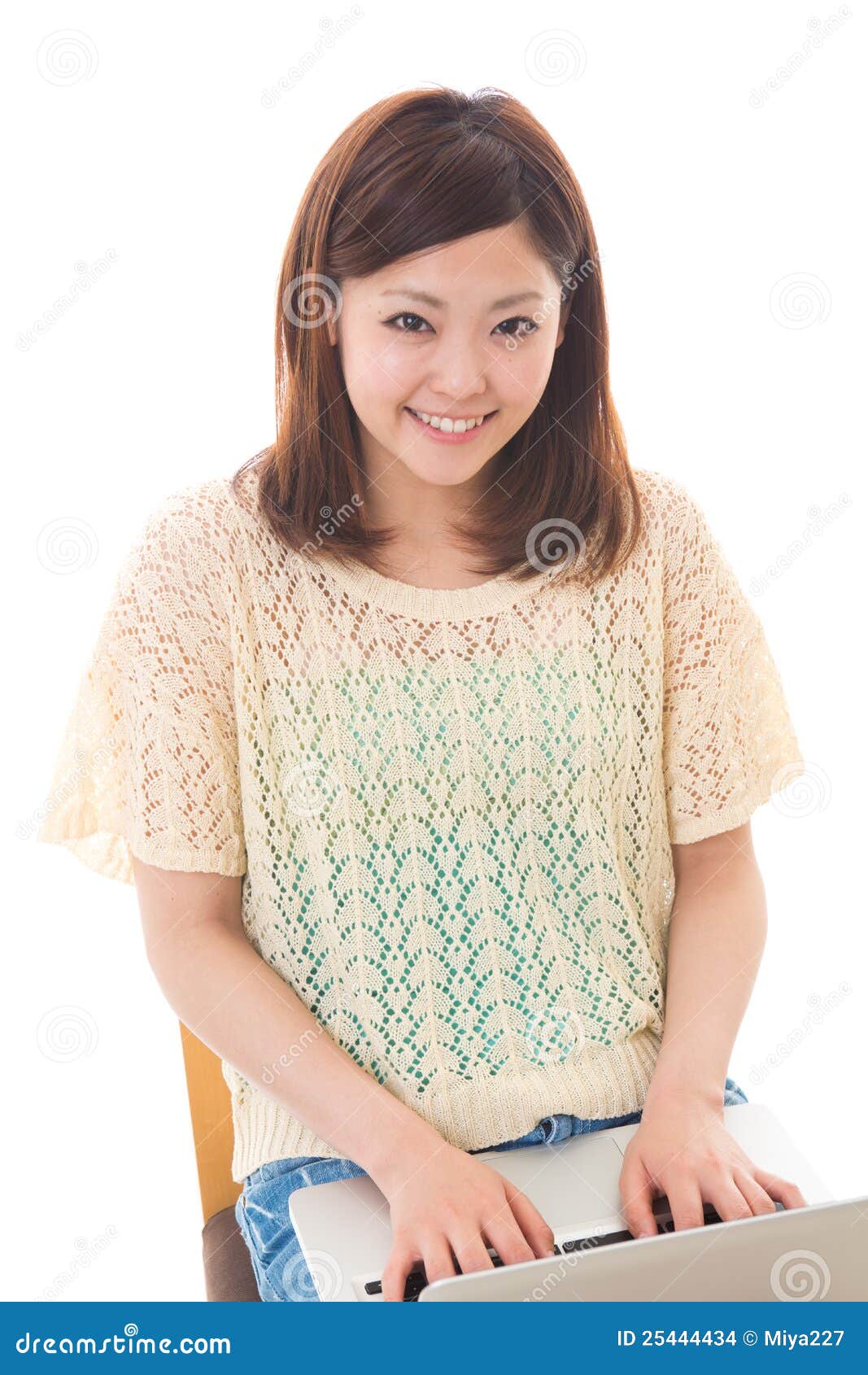 Computer and woman stock photo. Image of white, woman - 25444434
