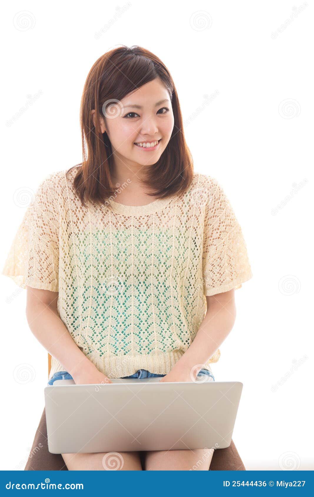 Computer and woman stock photo. Image of spirited, white - 25444436
