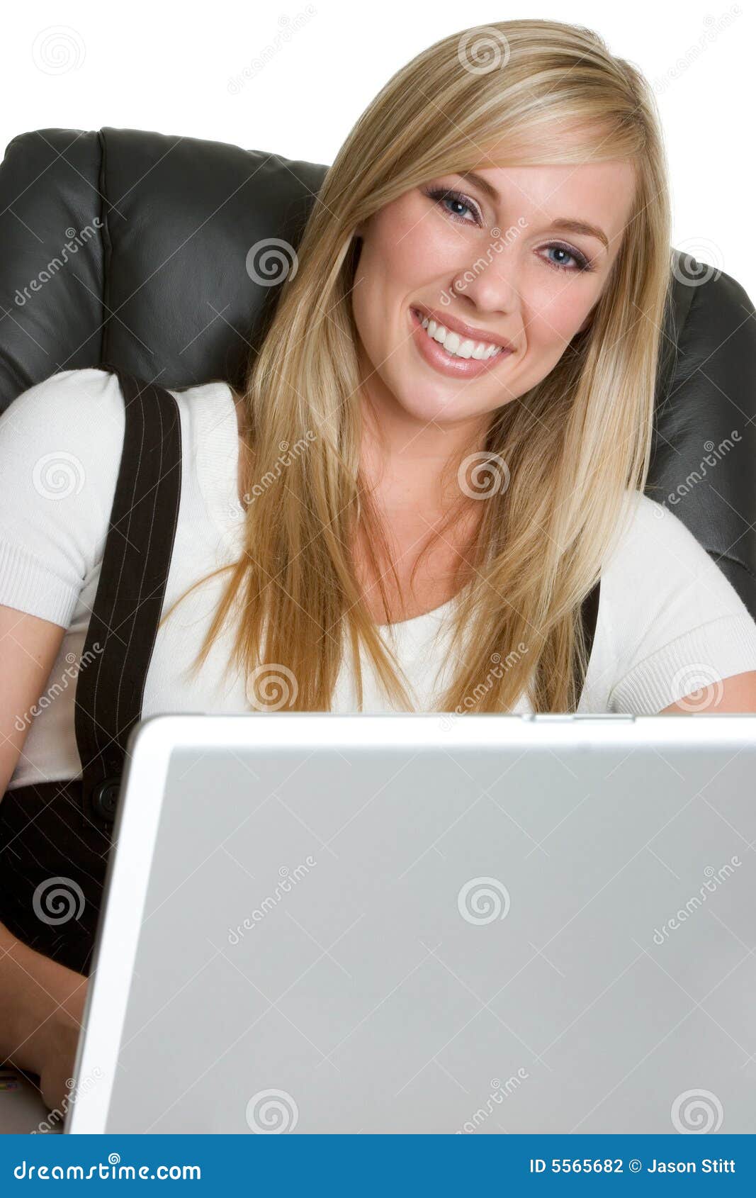 Computer Woman stock photo. Image of women, leather, business - 5565682