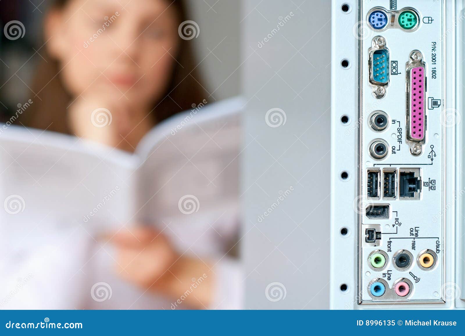 Computer Woman Instruction Manual Stock Image - Image of manual ...