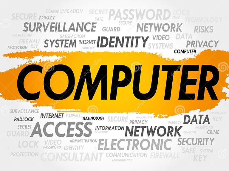 COMPUTER word cloud stock illustration. Illustration of accessibility ...