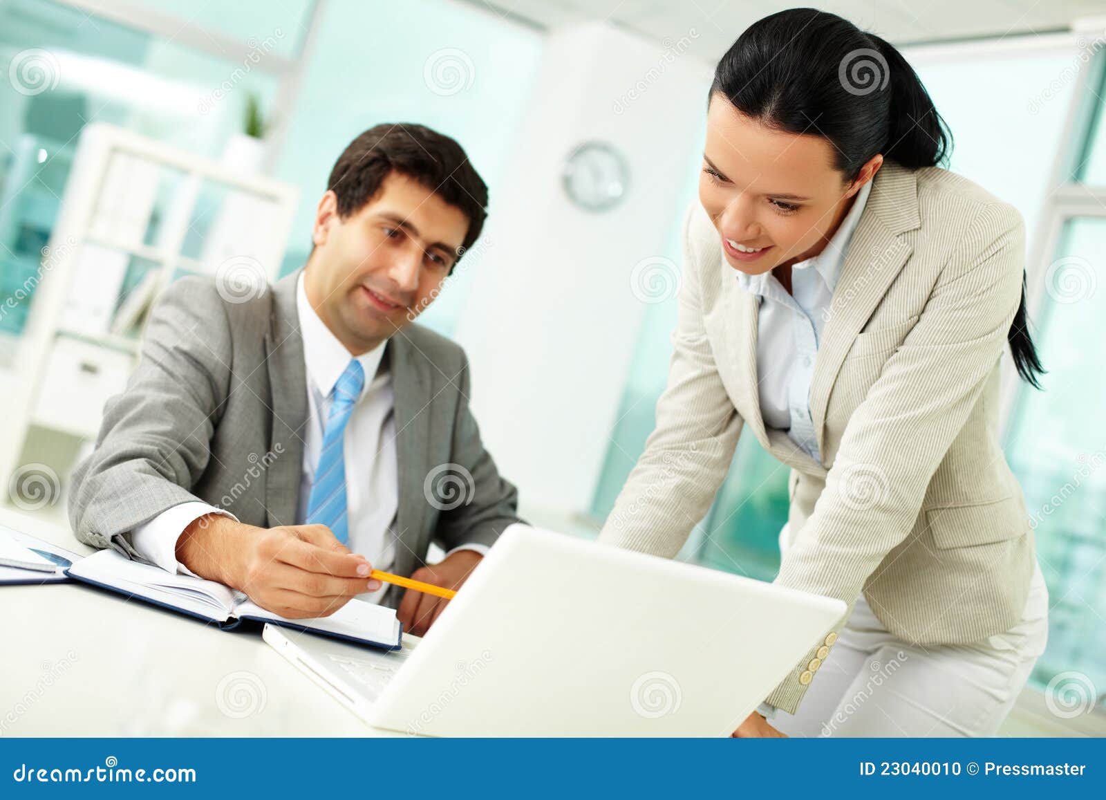 Computer work stock photo. Image of partner, idea, attention - 23040010