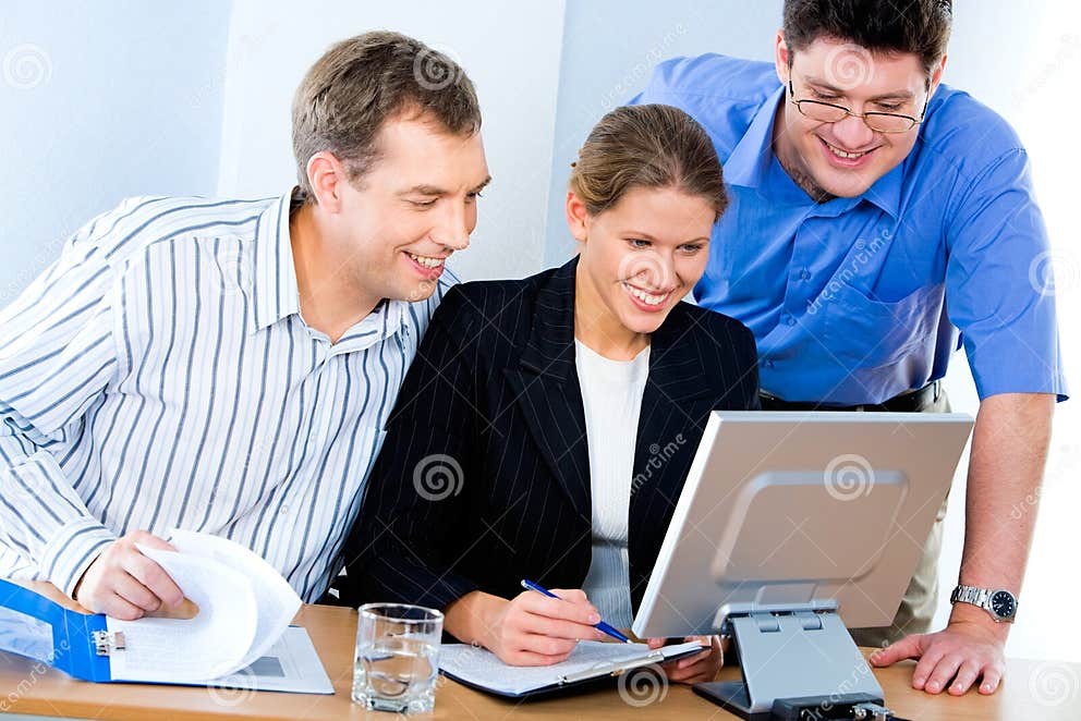 Computer work stock image. Image of businesswoman, employee - 4577135