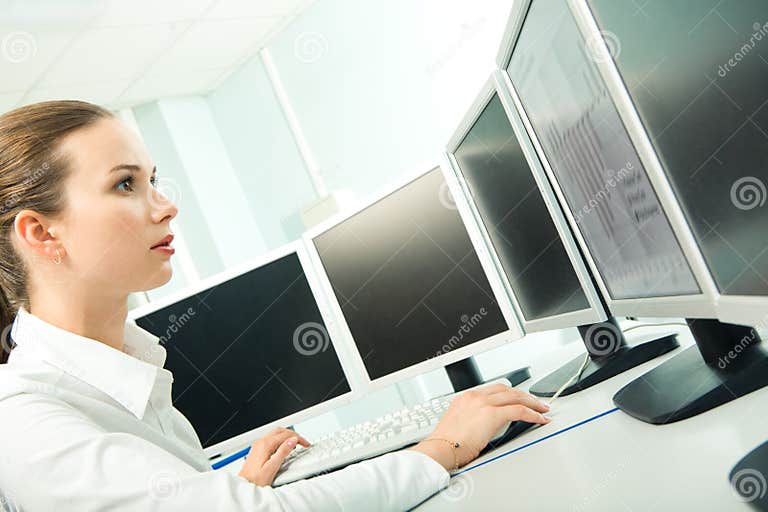Computer work stock image. Image of people, connection - 5936395