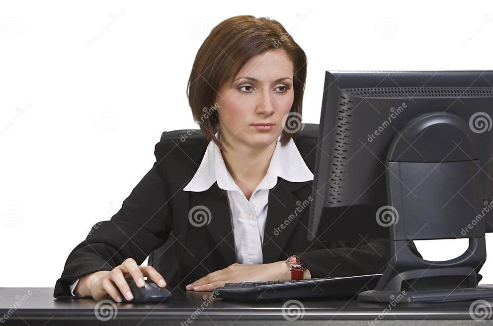 Computer work stock photo. Image of businesswoman, hand - 7200516