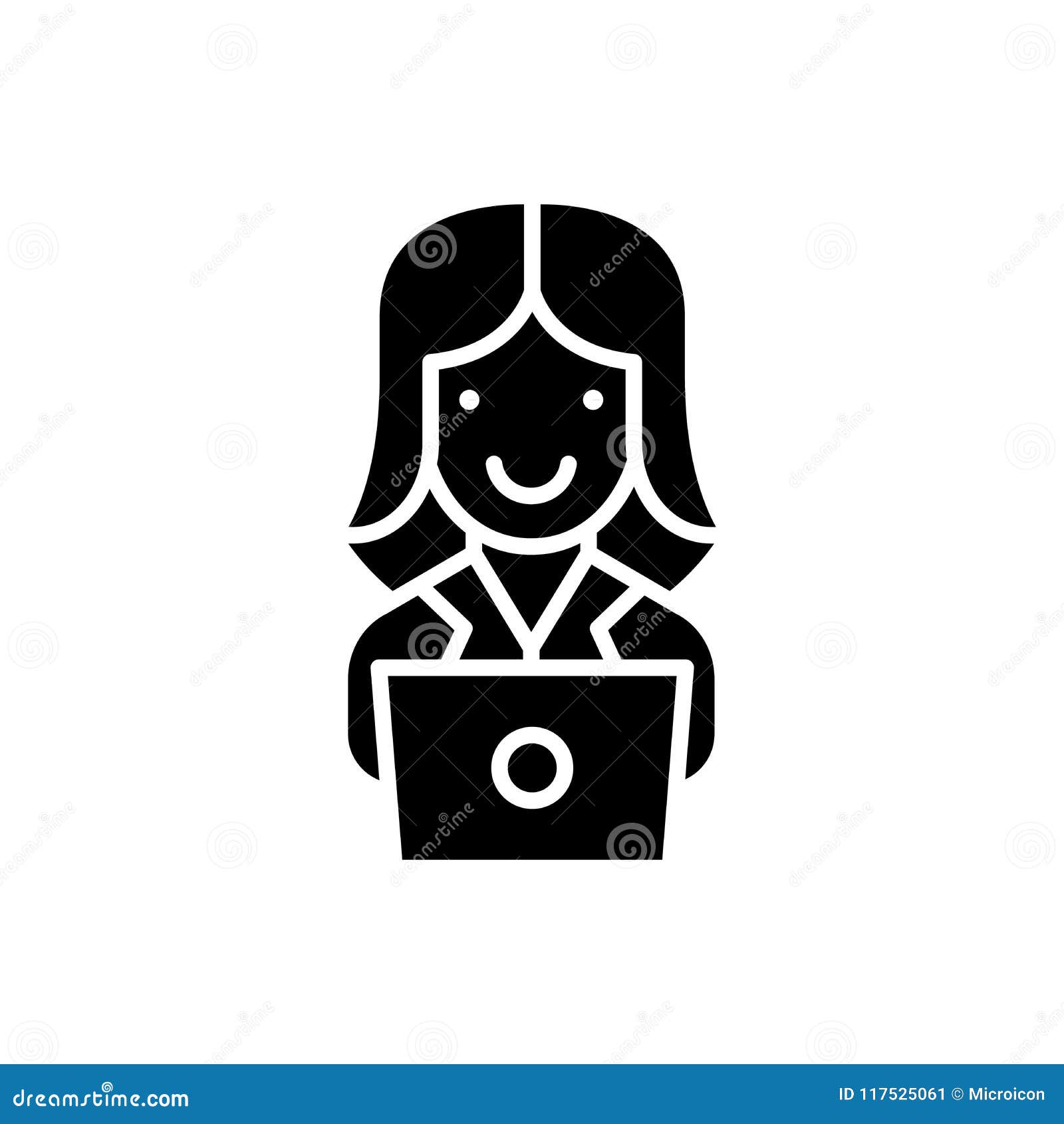Computer Work Black Icon Concept. Computer Work Flat Vector Symbol ...