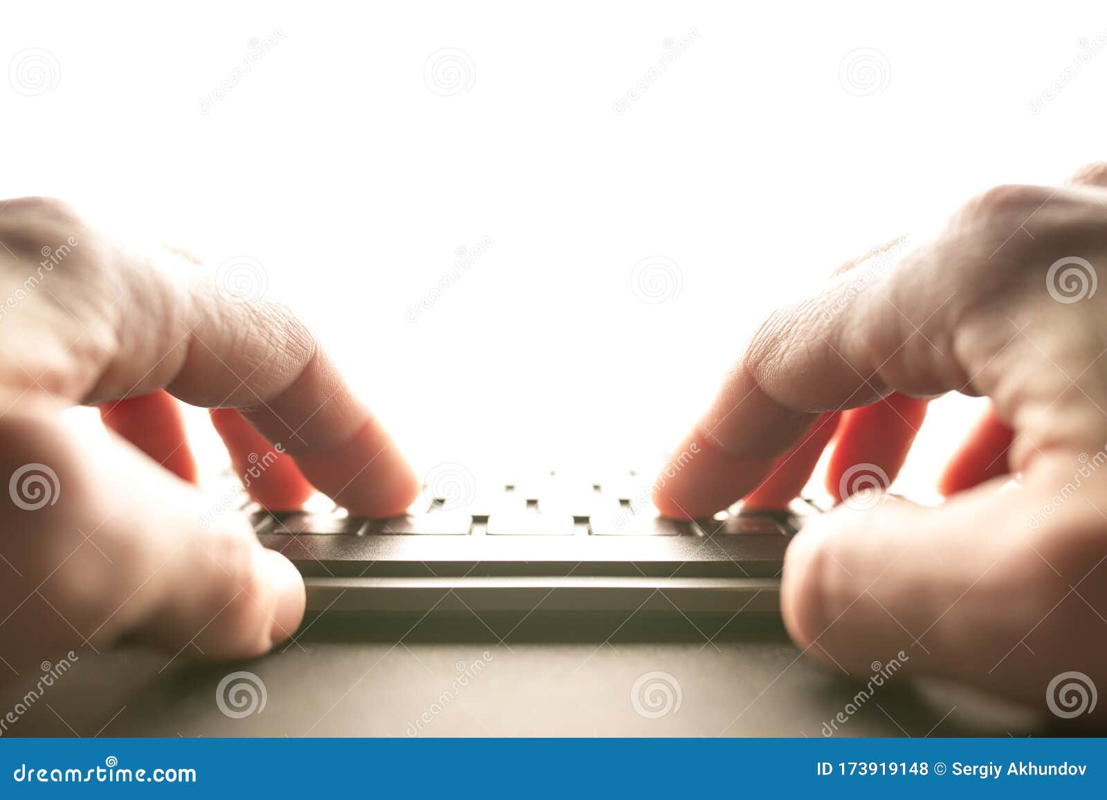 Computer Work. Blind Typing Technique Stock Photo - Image of blank ...