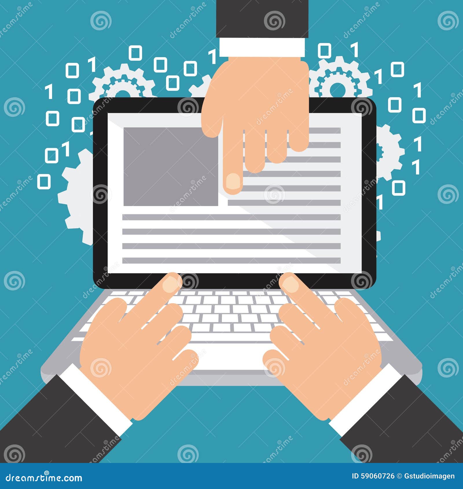 Computer work stock vector. Illustration of symbol, vector - 59060726