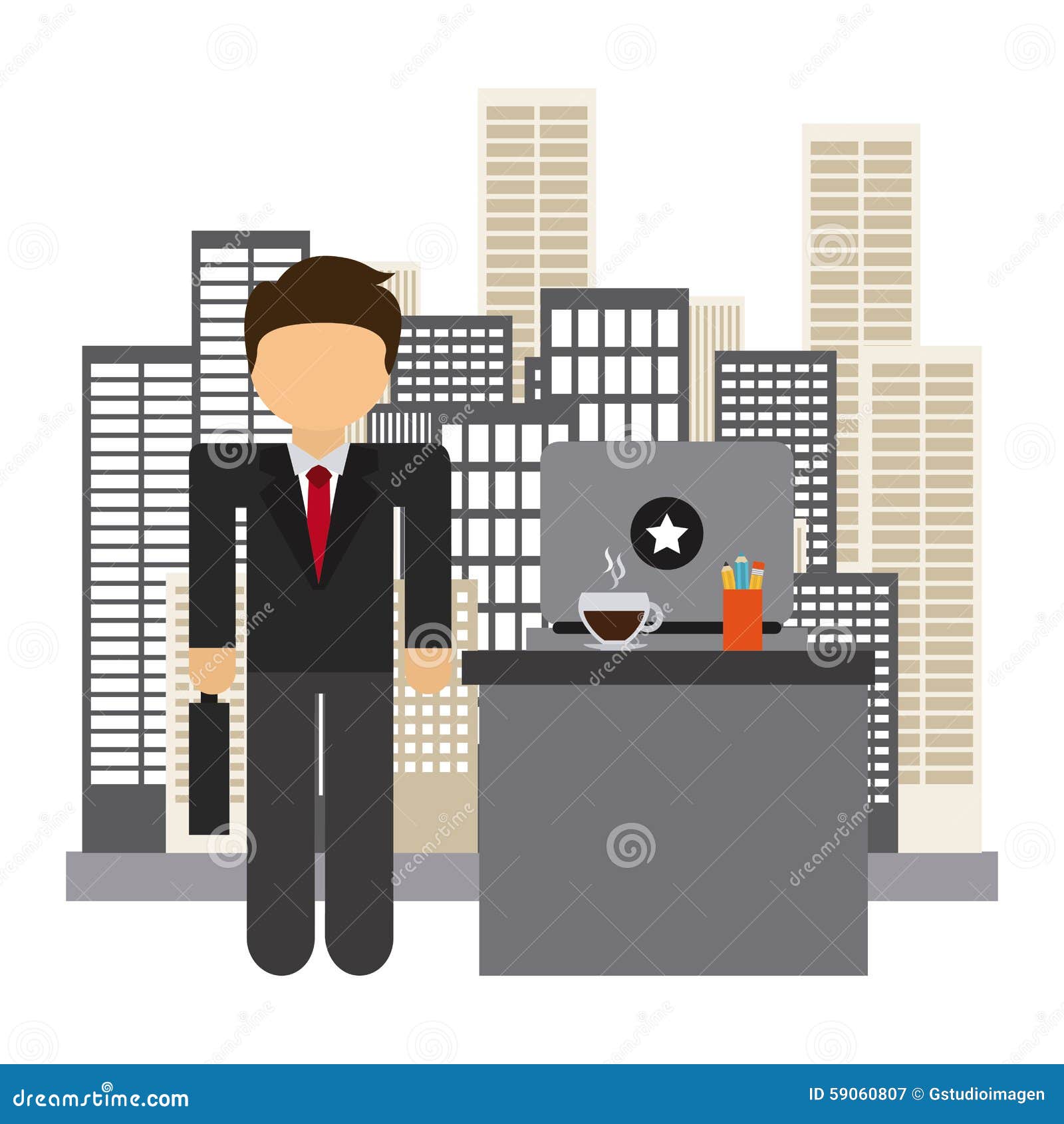 Computer work stock vector. Illustration of strategy - 59060807
