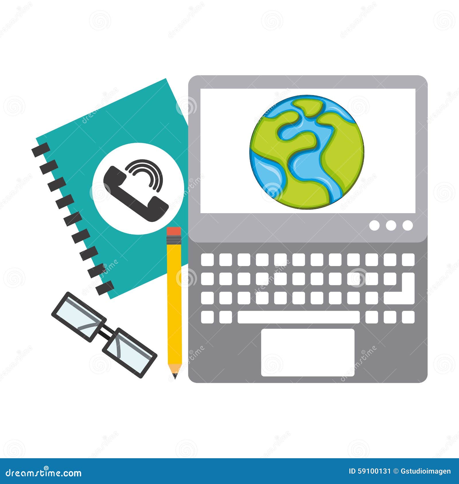 Computer work stock vector. Illustration of icon, abstract - 59100131