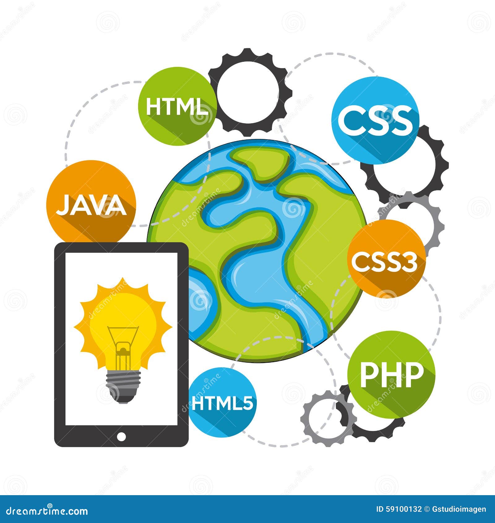 Computer work stock vector. Illustration of isometric - 59100132
