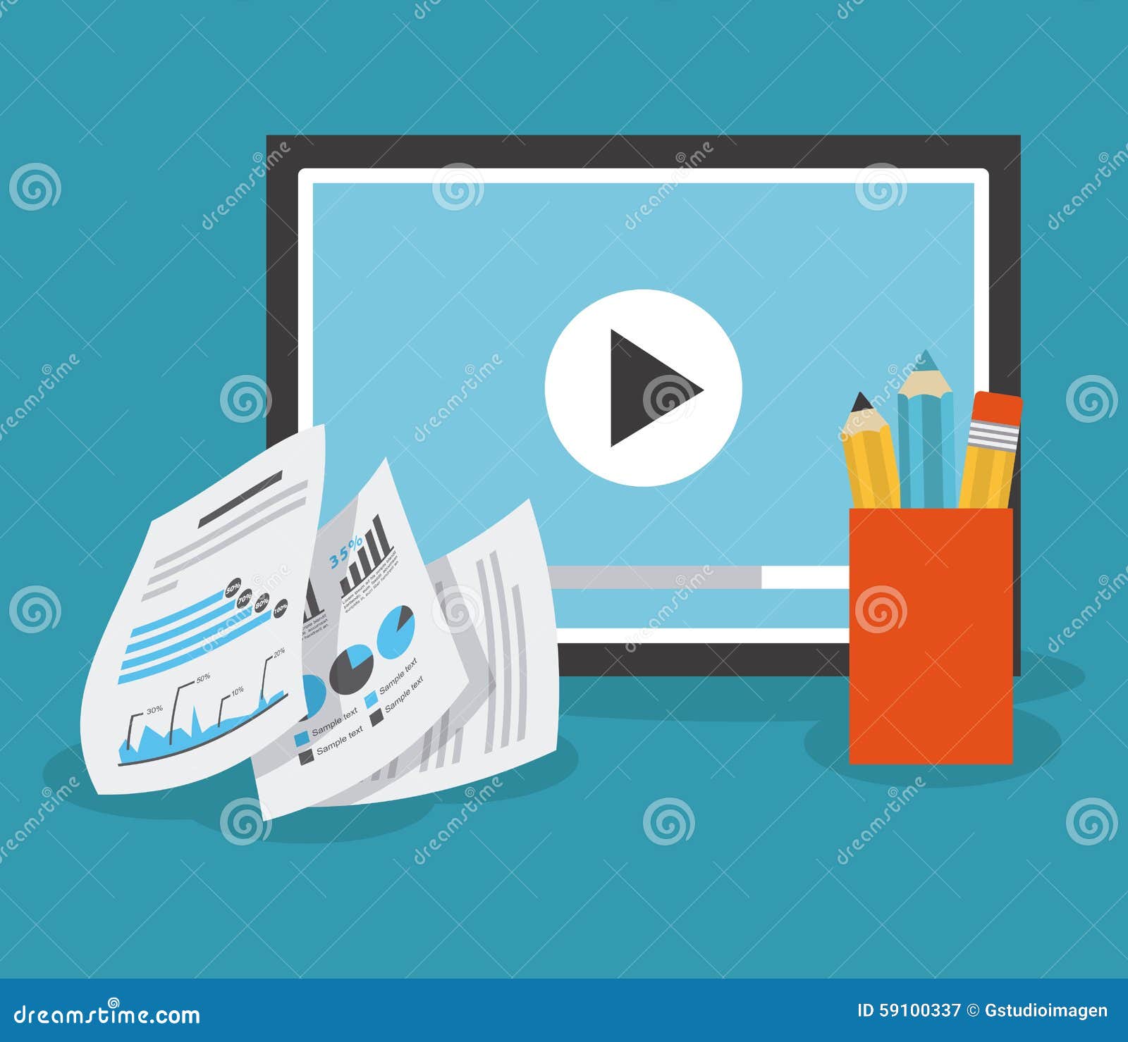 Computer work stock vector. Illustration of design, computing - 59100337