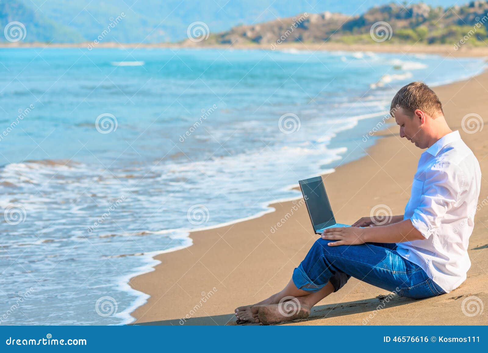 Computer Work in Freedom Out of Office Stock Photo - Image of business ...