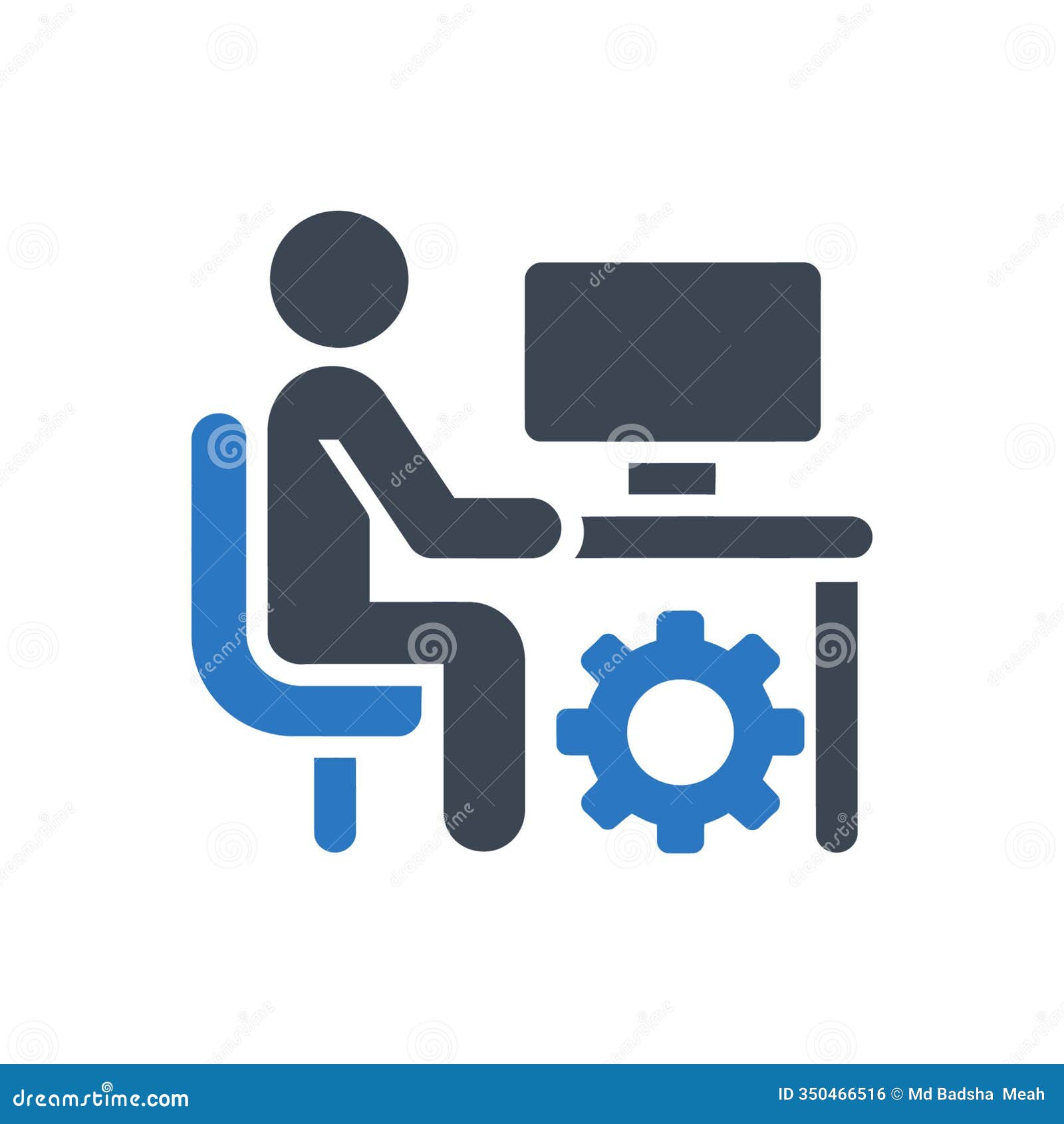 Computer Work Productivity Icon Stock Illustration - Illustration of ...