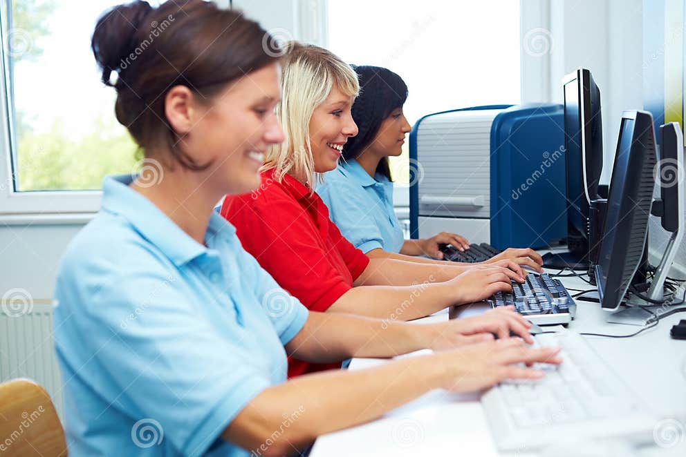 Computer work stations stock image. Image of businesswoman - 12808687
