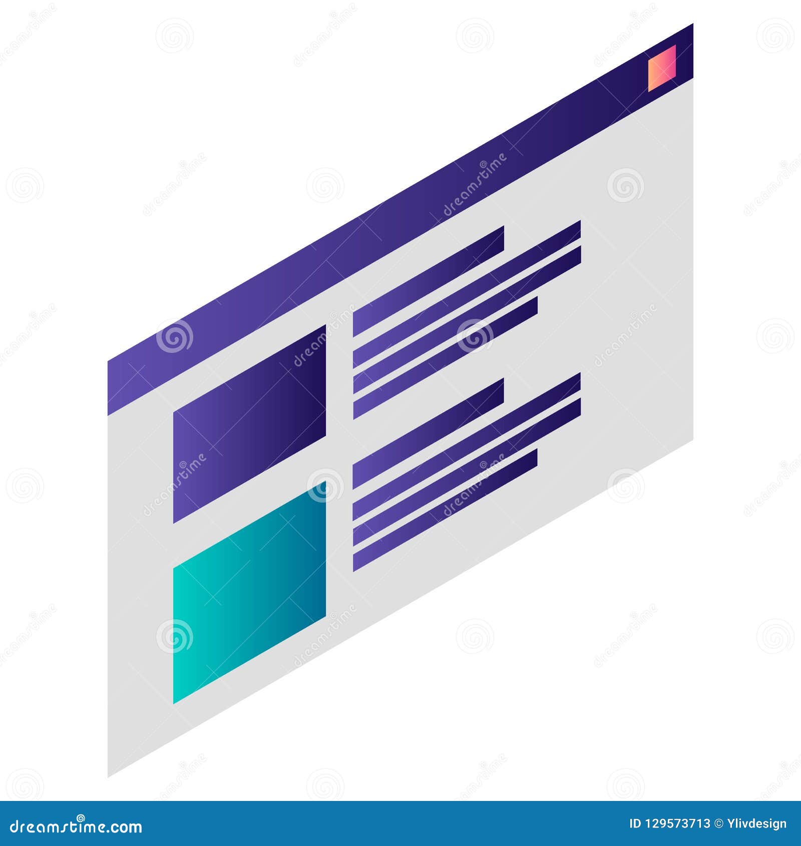 Computer Work Window Icon, Isometric Style Stock Vector - Illustration of media, frame: 129573713