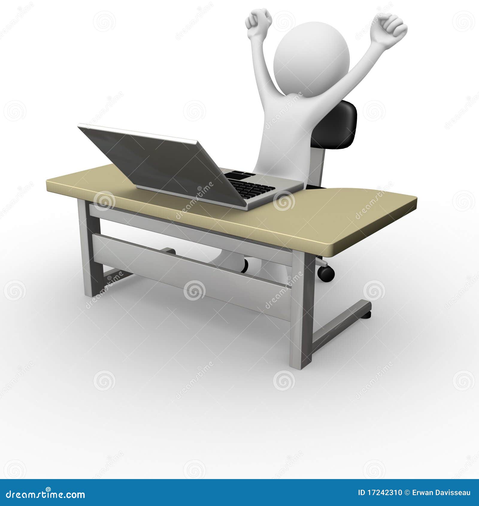 Computer worker success stock illustration. Illustration of chat - 17242310